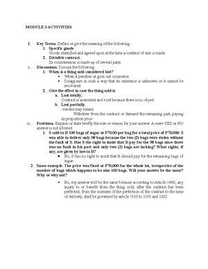 Module 1 Activities - 1 MODULE ACTIVITIES I. Key terms. Define or give ...