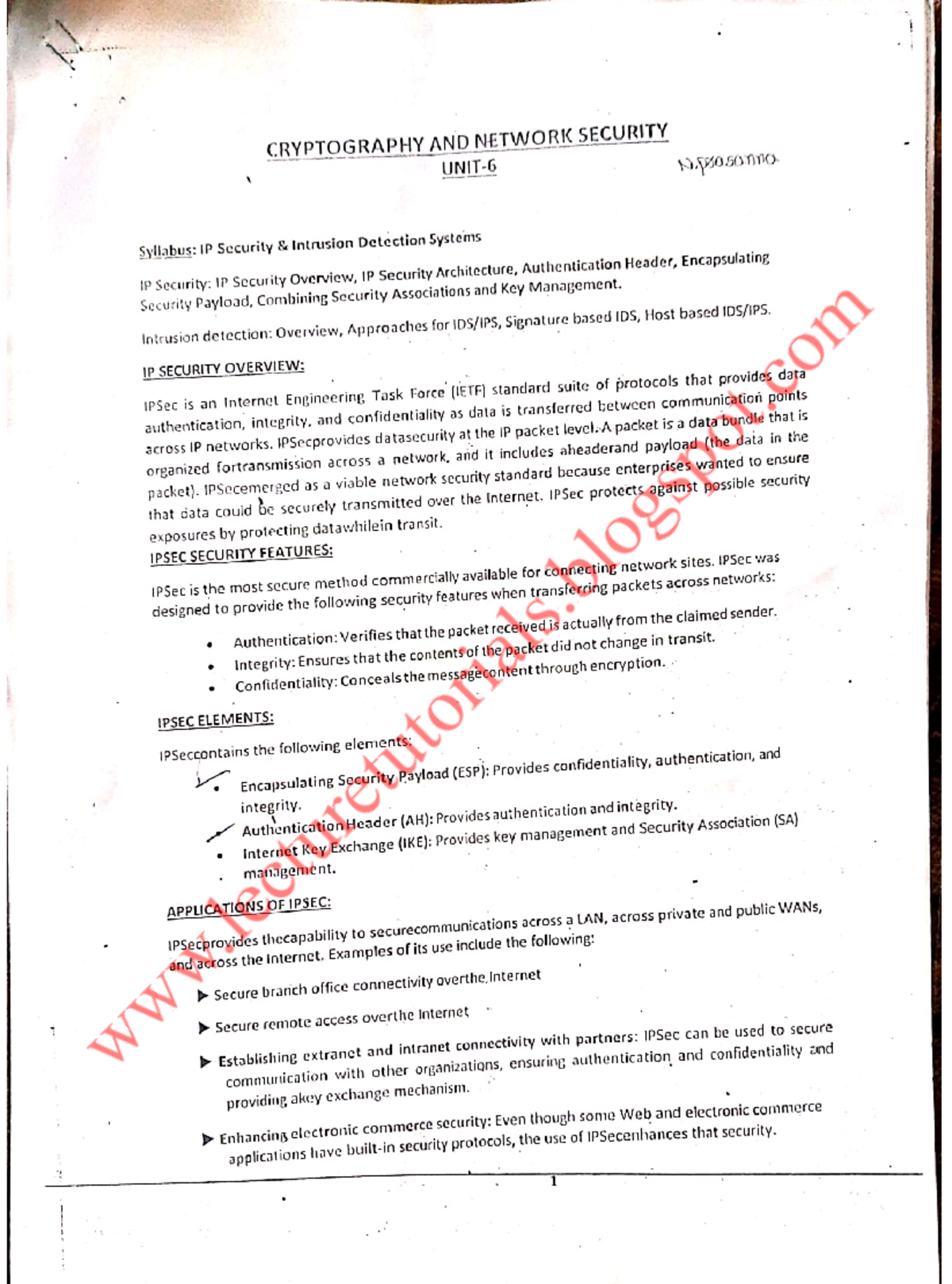 Unit 6 Cns Cryptography Network Systems Cryptography And Network Security N Syllabus Ip