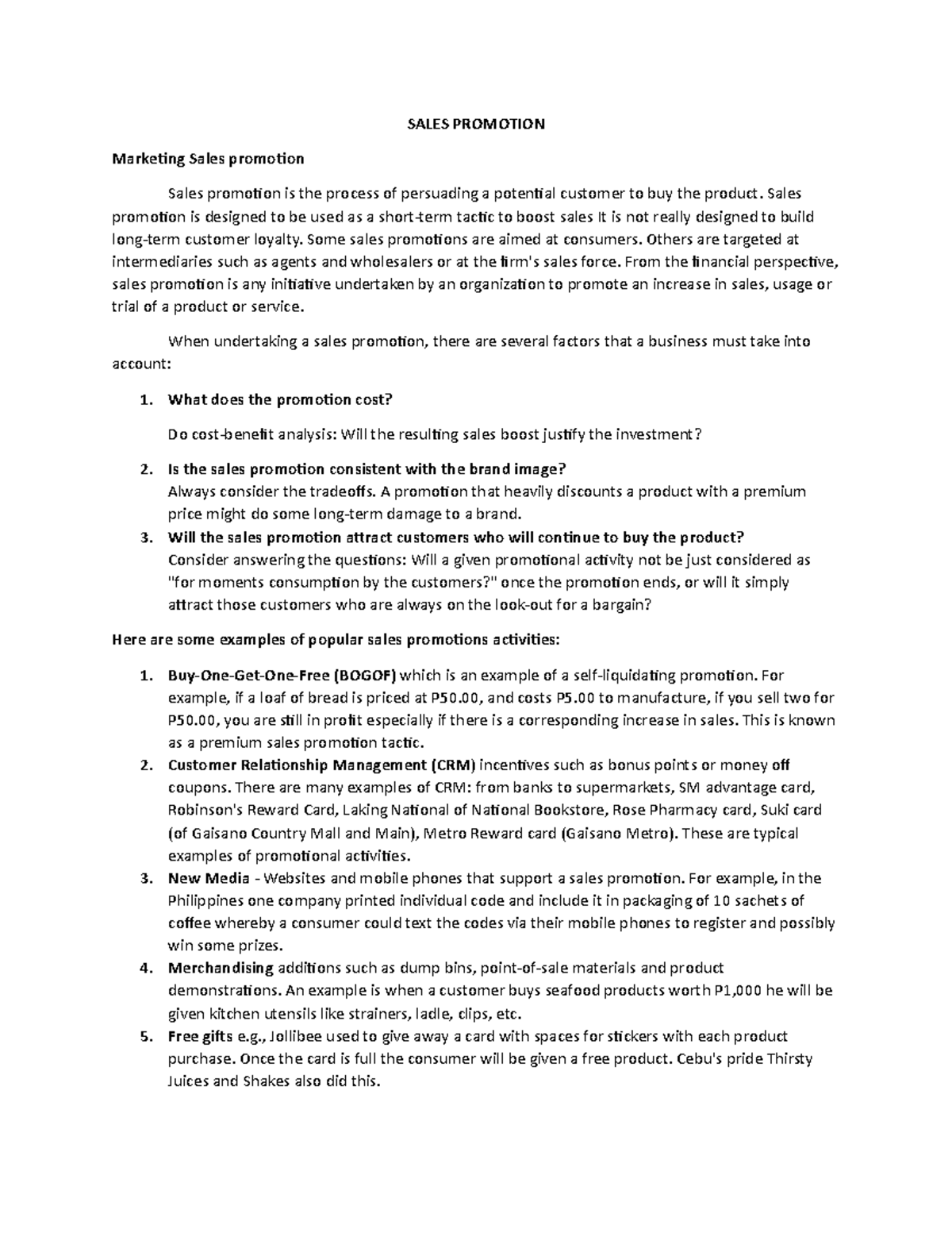 Sales Promotion. - SALES PROMOTION Marketing Sales promotion Sales ...