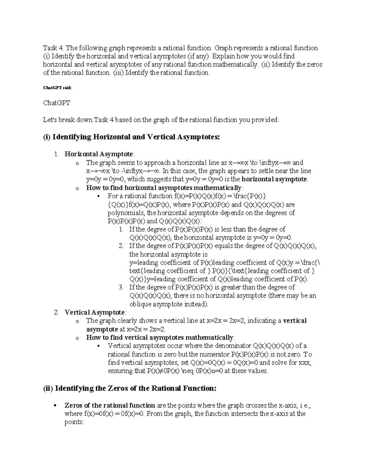 Draft file - Math Assignment Unit 4 - Task 4. The following graph ...