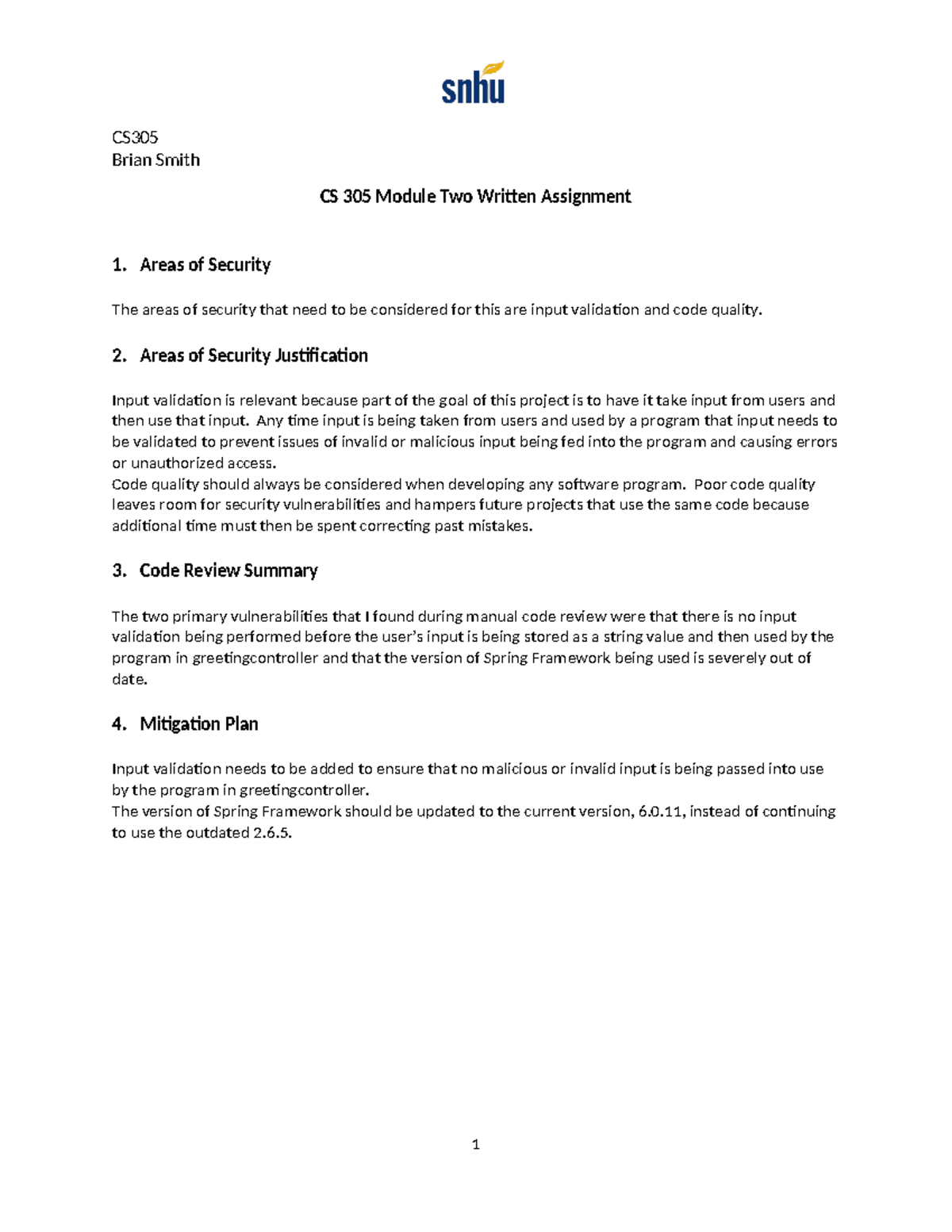 Module 2 Journal Cs Brian Smith Cs 305 Module Two Written Assignment
