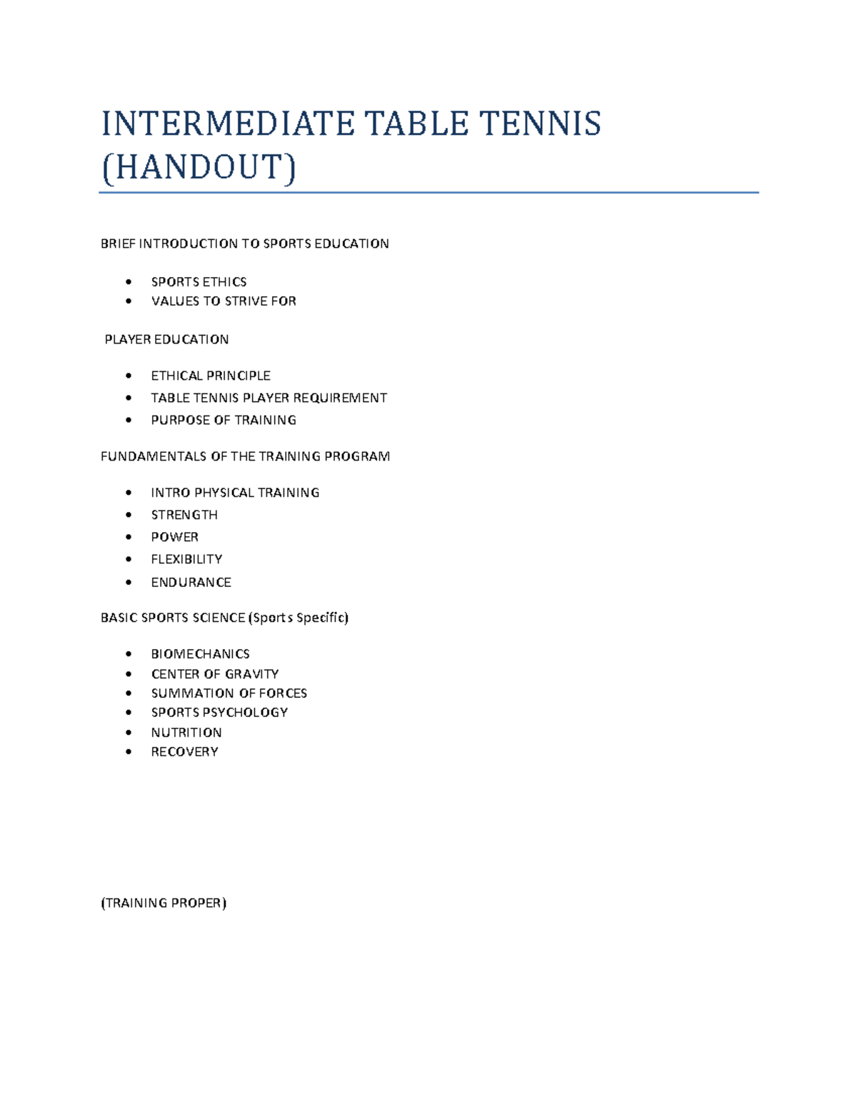 Intermediate Table Tennis Palawan - INTERMEDIATE TABLE TENNIS (HANDOUT ...