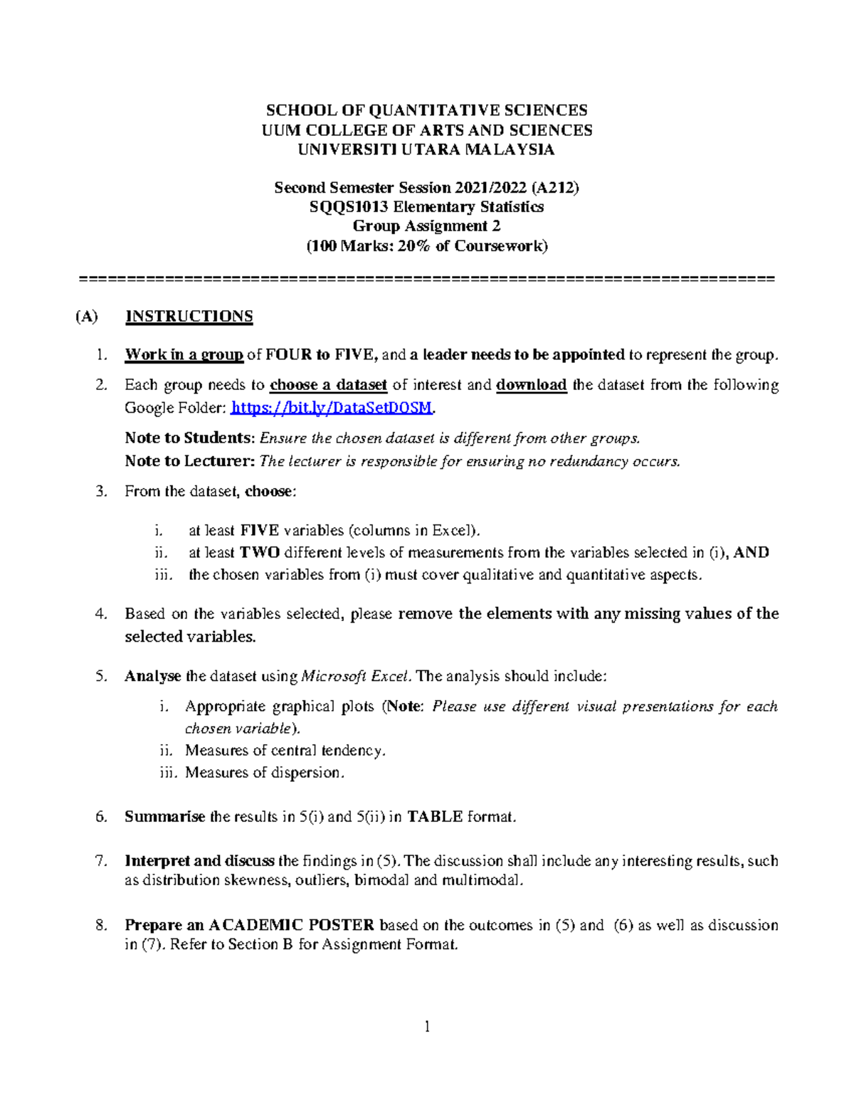 Group Assigment 2 SQQS1013 - SCHOOL OF QUANTITATIVE SCIENCES UUM ...
