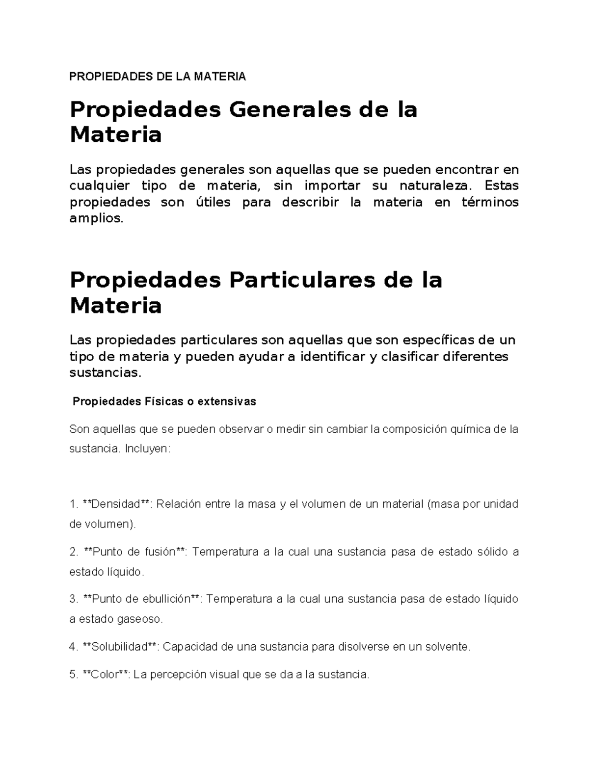 Propiedades DE LA Materia - PROPIEDADES DE LA MATERIA Propiedades ...