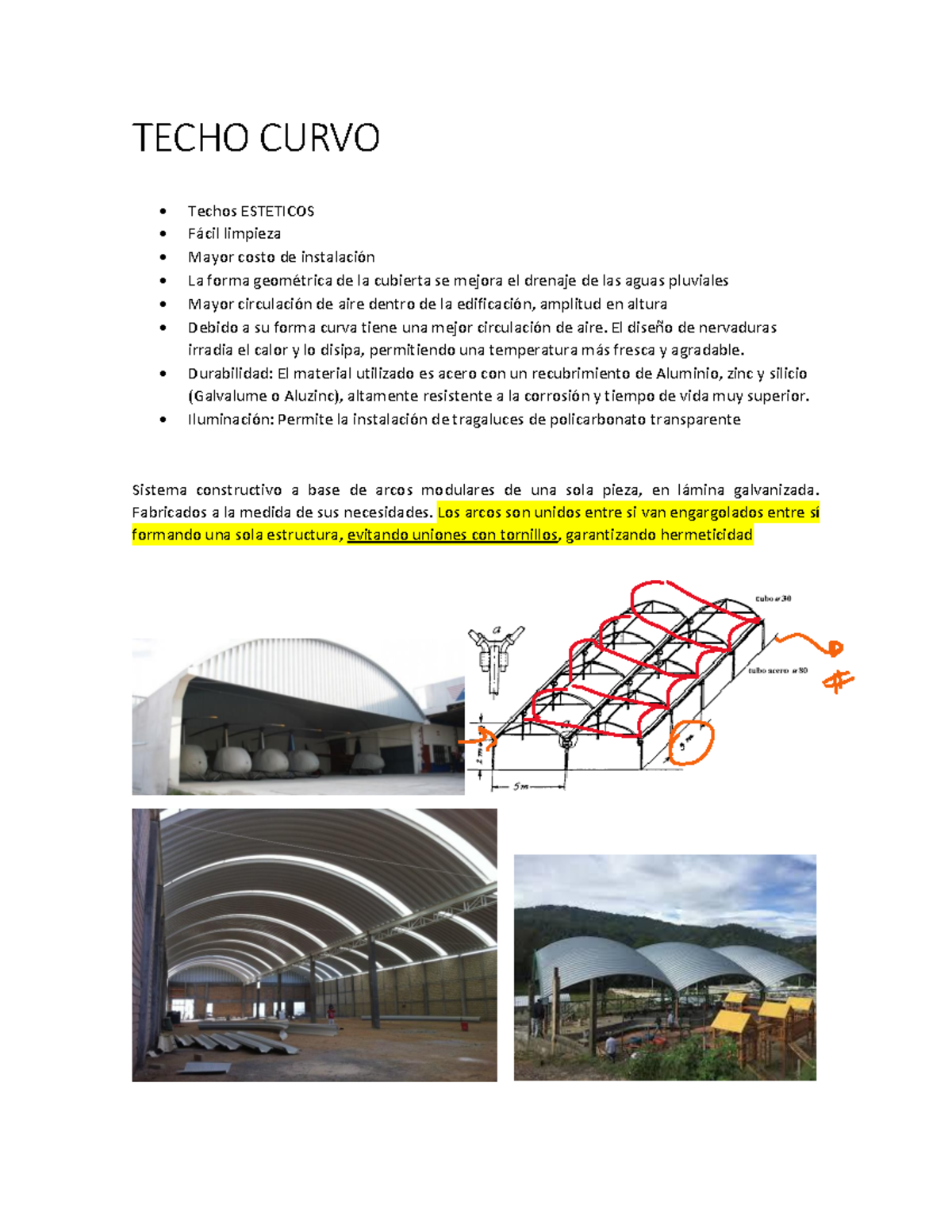 Material de apoyo - Techos curvos - TECHO CURVO Techos ESTETICOS Fácil ...