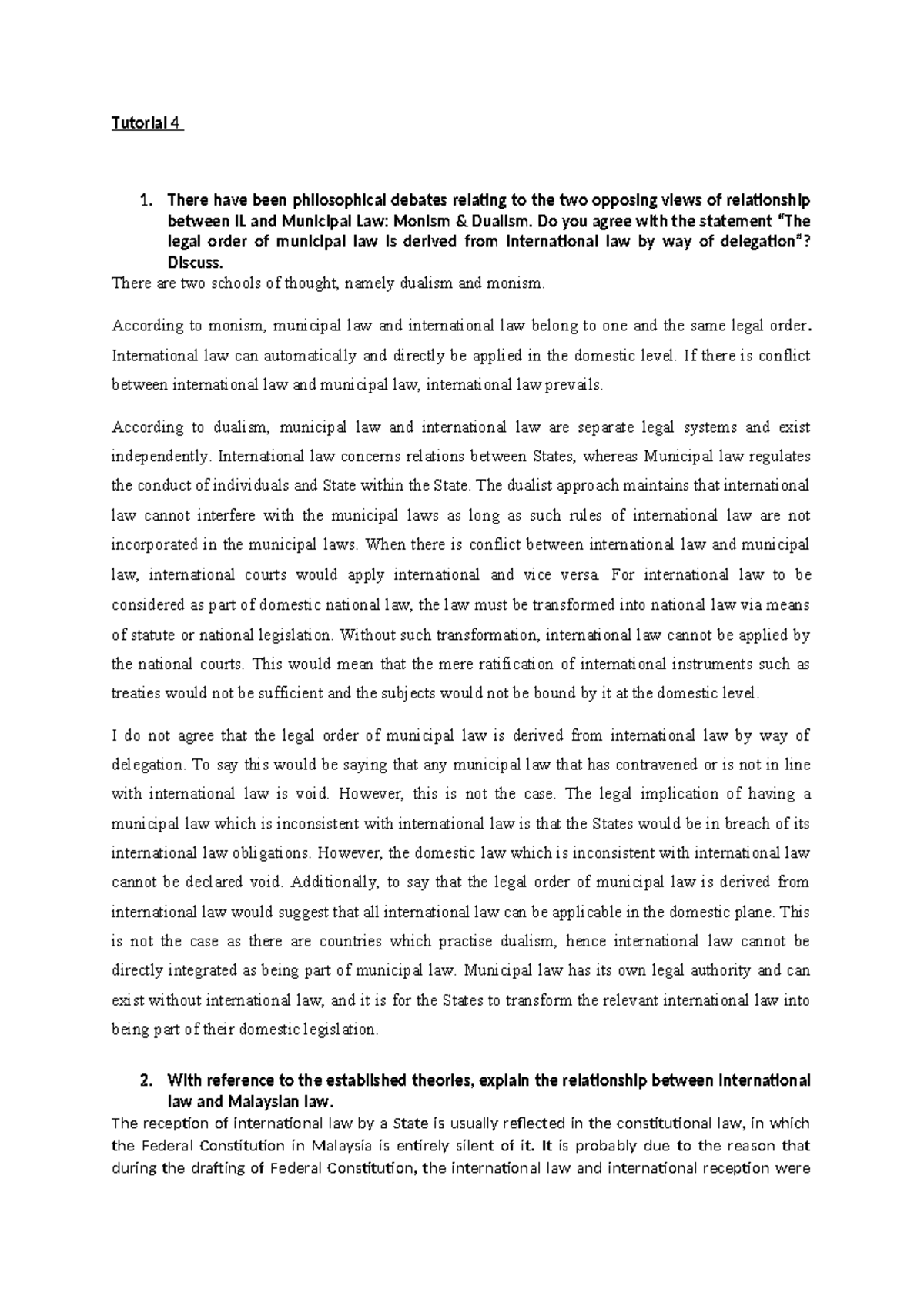 Tutorial 4 - Tutorial 4 1. There have been philosophical debates ...