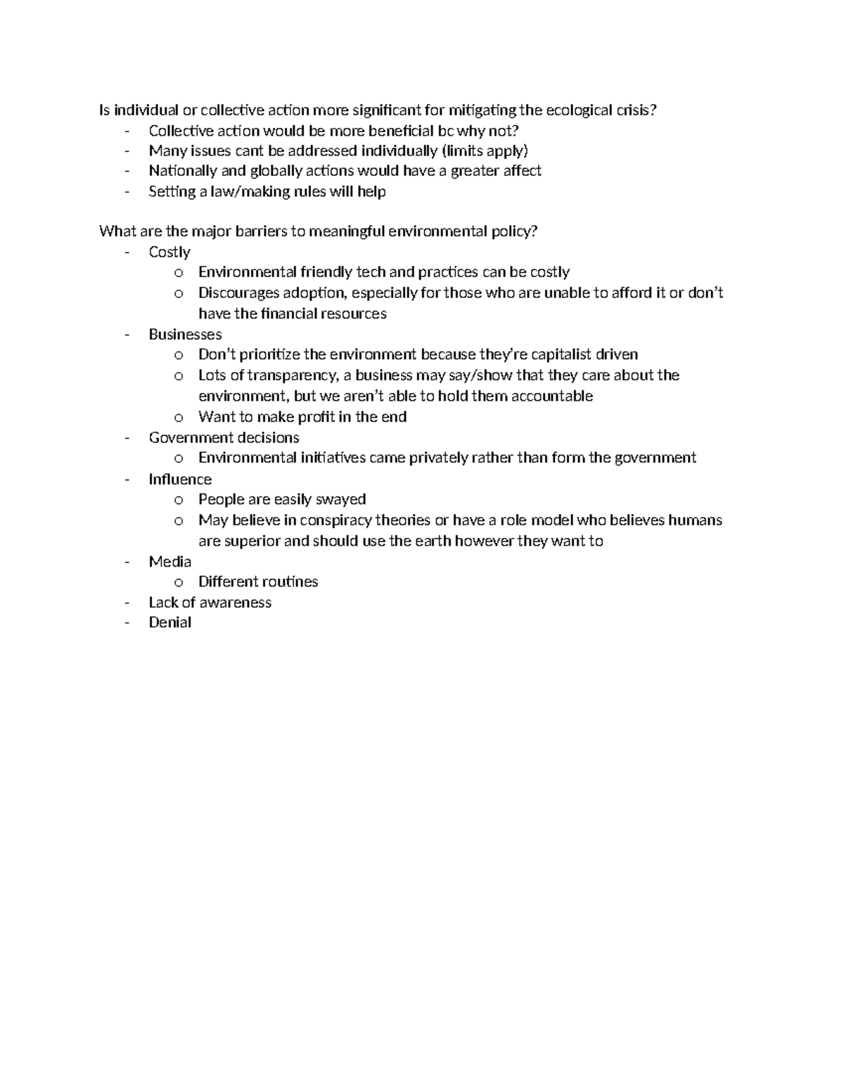 310 tut 2 - tutorial work - Is individual or collective action more ...