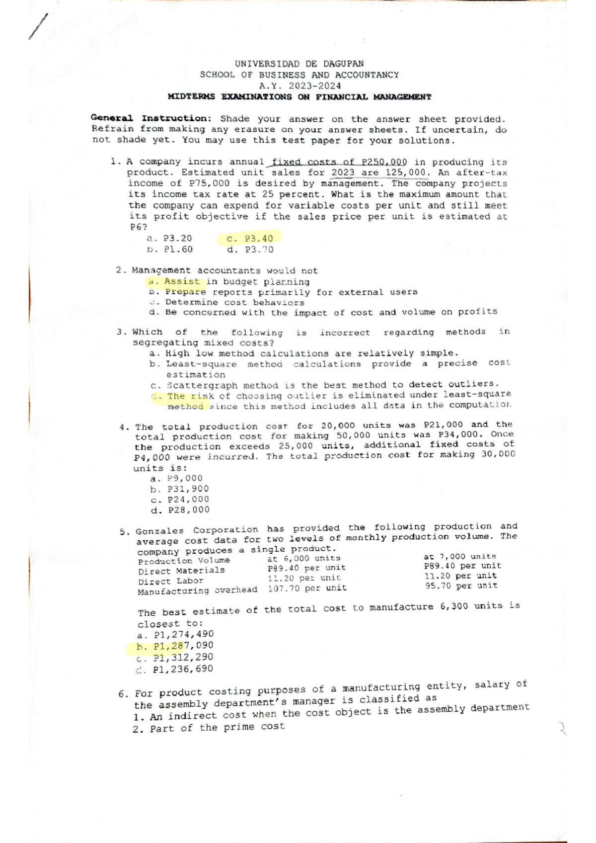FM-ans - STUDY 8 - BS Accountancy - Studocu
