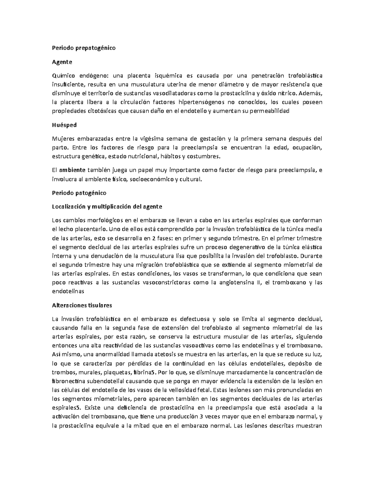 Periodo prepatogénico - Periodo prepatogénico Agente Químico endógeno ...