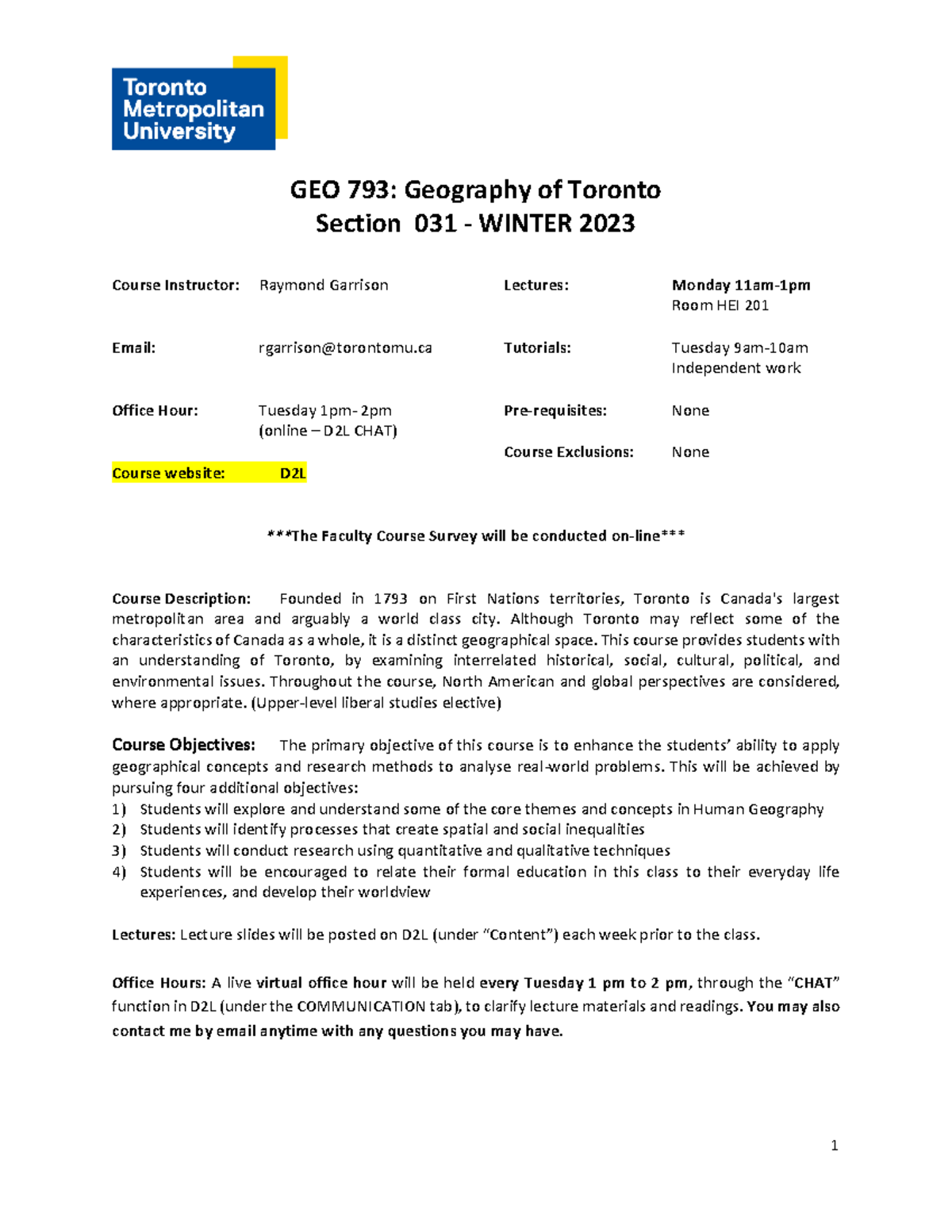 GEO 793 (31) - Course Outline Winter 2023 - GEO 793: Geography of ...