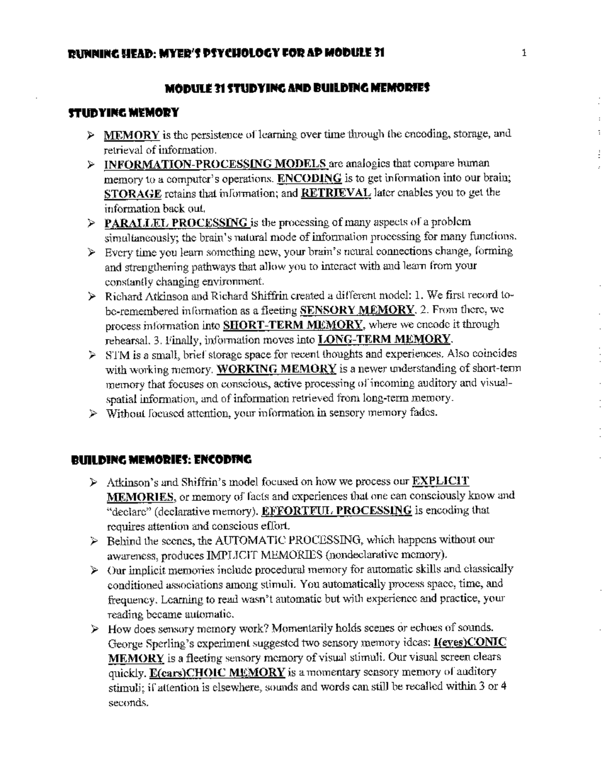 Module 31 - CHEAT SHEET - PSY 150 - Studocu