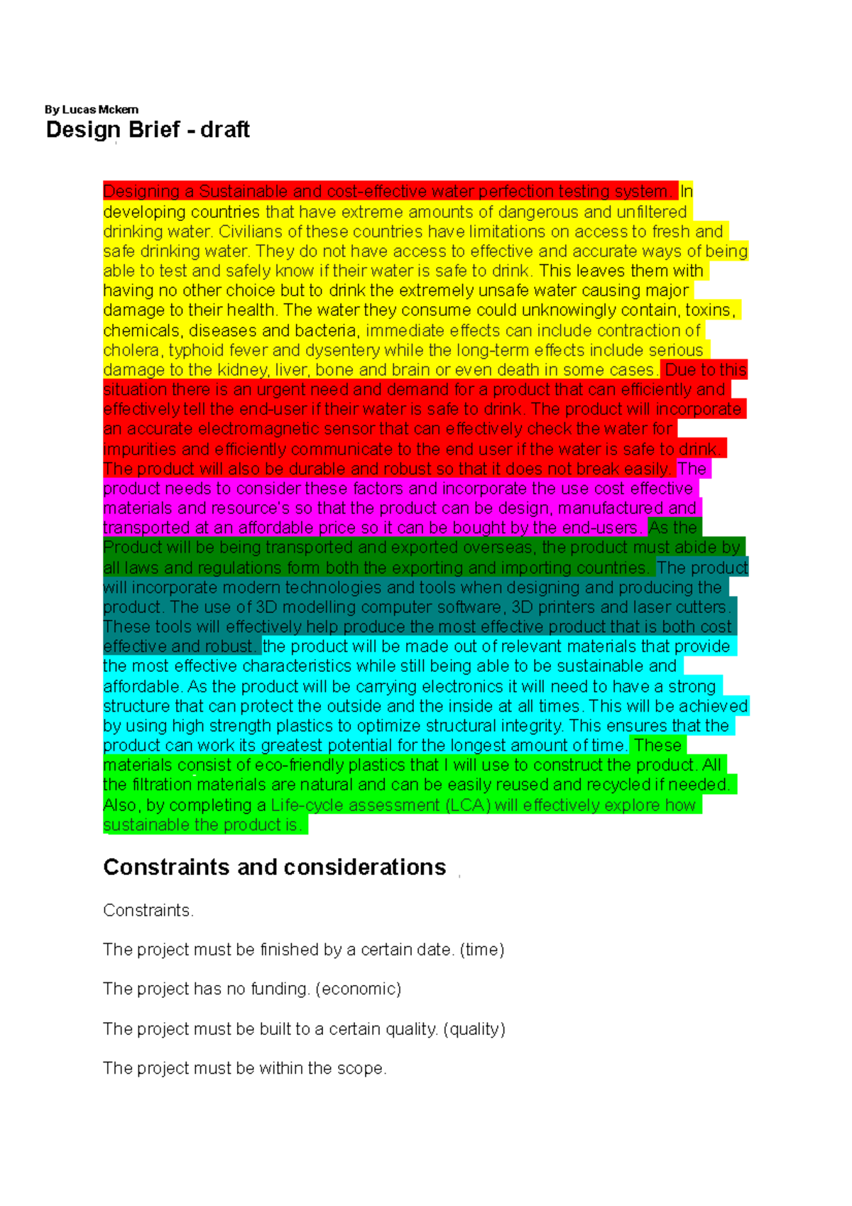 Better Design Breif Draft - By Lucas Mckern Design Brief - draft ...