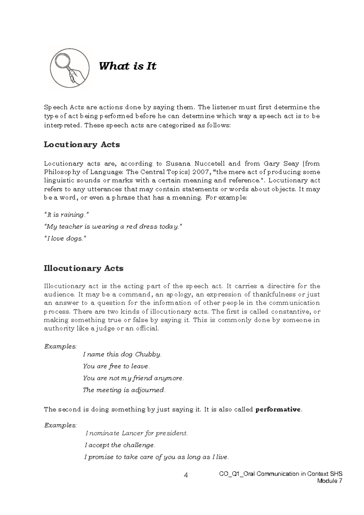 Oral comm m7 - sd s - 4 CO_Q1_Oral Communication in Context SHS Module ...