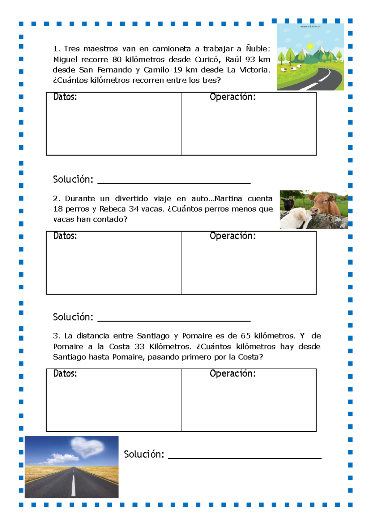 Resolver problemas matem - 1. Tres maestros van en camioneta a trabajar ...