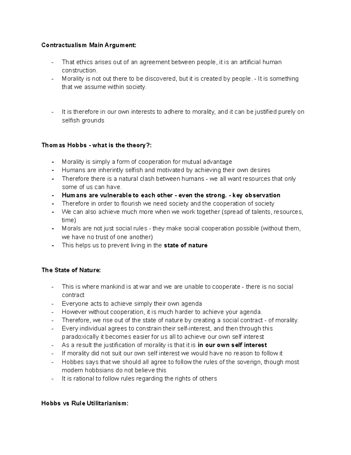 Contractualism Overview - Contractualism Main Argument: That ethics ...