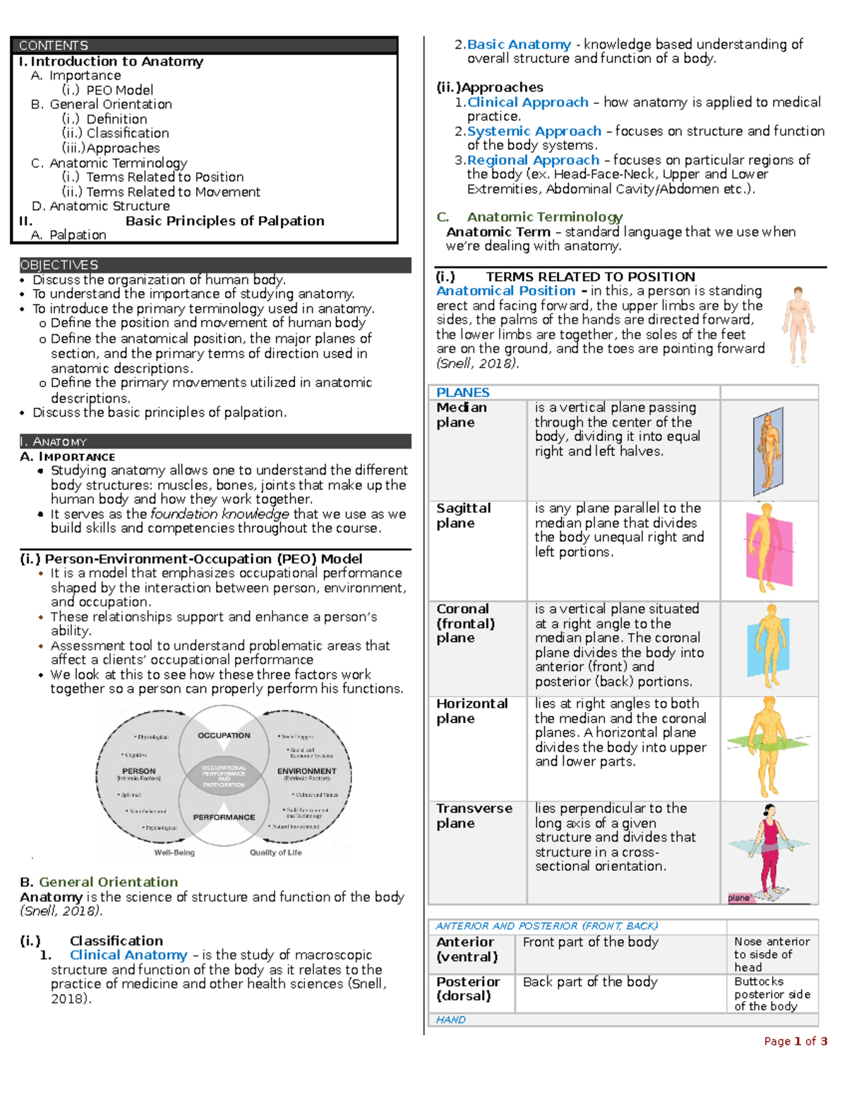 Introduction to Anatomy 1.01.39 PM - CONTENTS I. Introduction to ...
