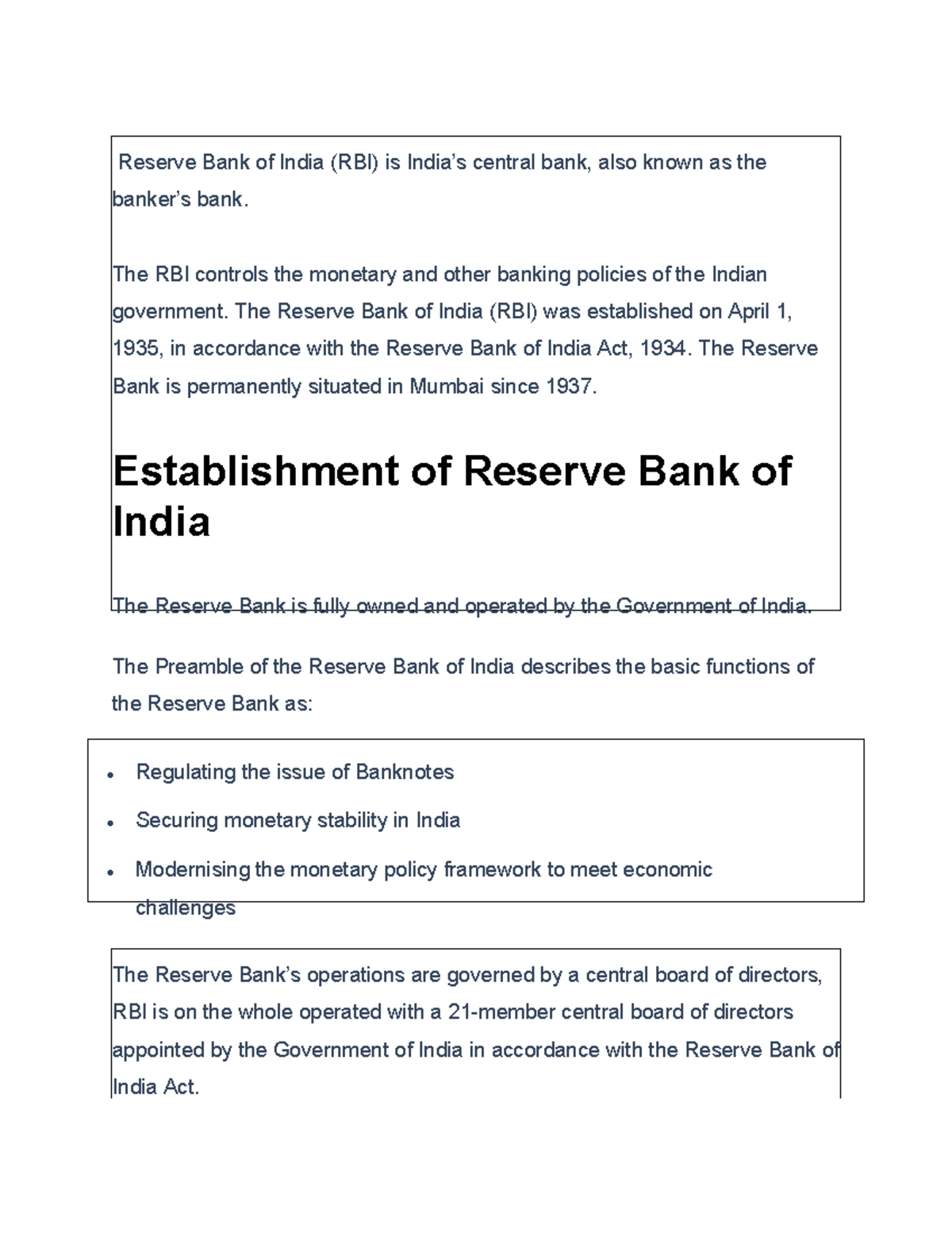 reserve bank of India (RBI) lecture notes. - ####### Reserve Bank of ...
