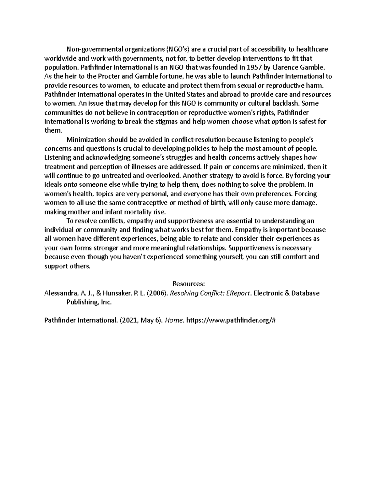 Discussion 3 - Non-governmental organizations (NGO’s) are a crucial ...