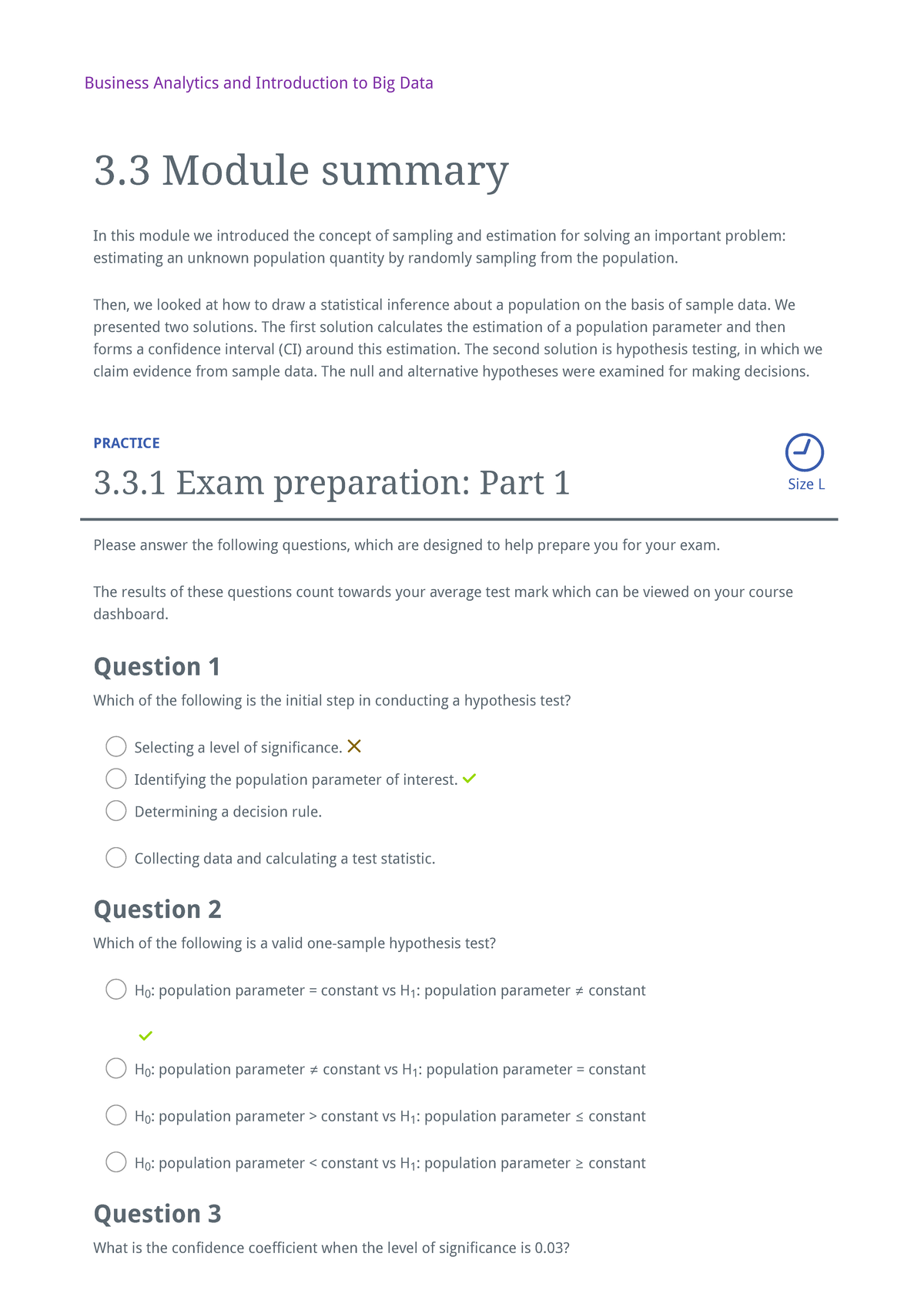Module Summary 3 Notes In This Module We Introduced The Concept Of Sampling And Estimation