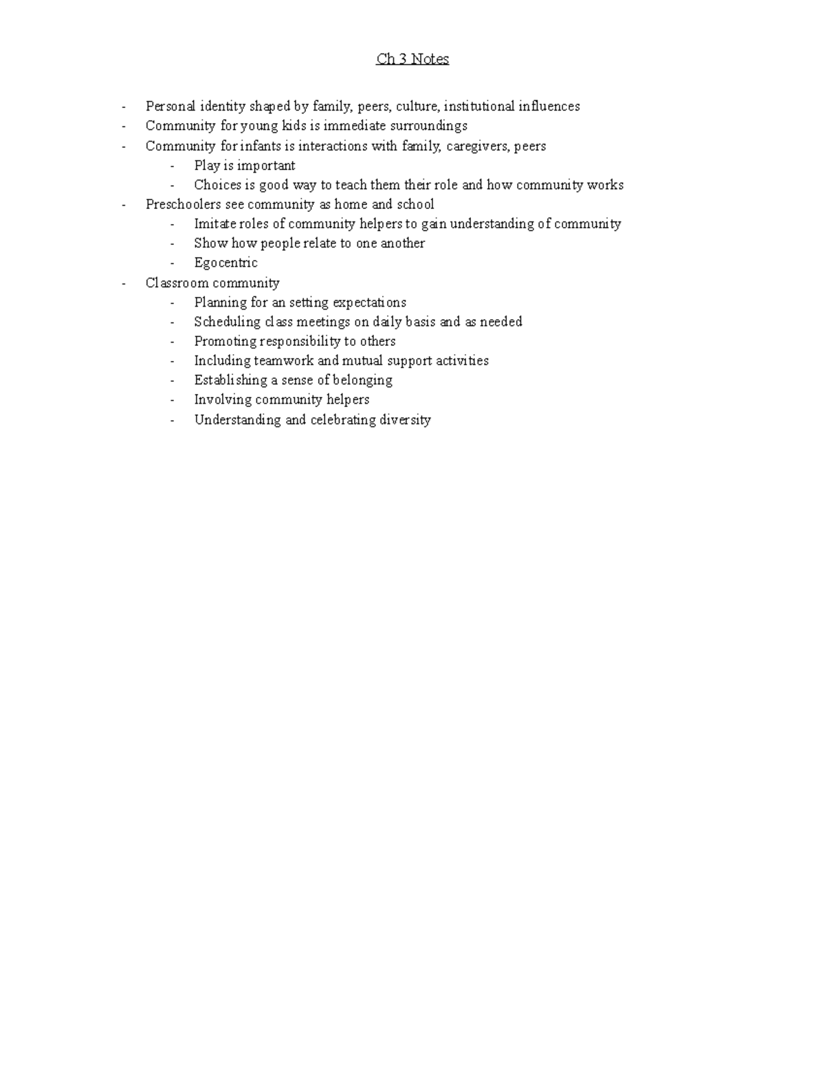 Ch 3 Notes - Mary Couillard - Ch 3 Notes Personal identity shaped by ...