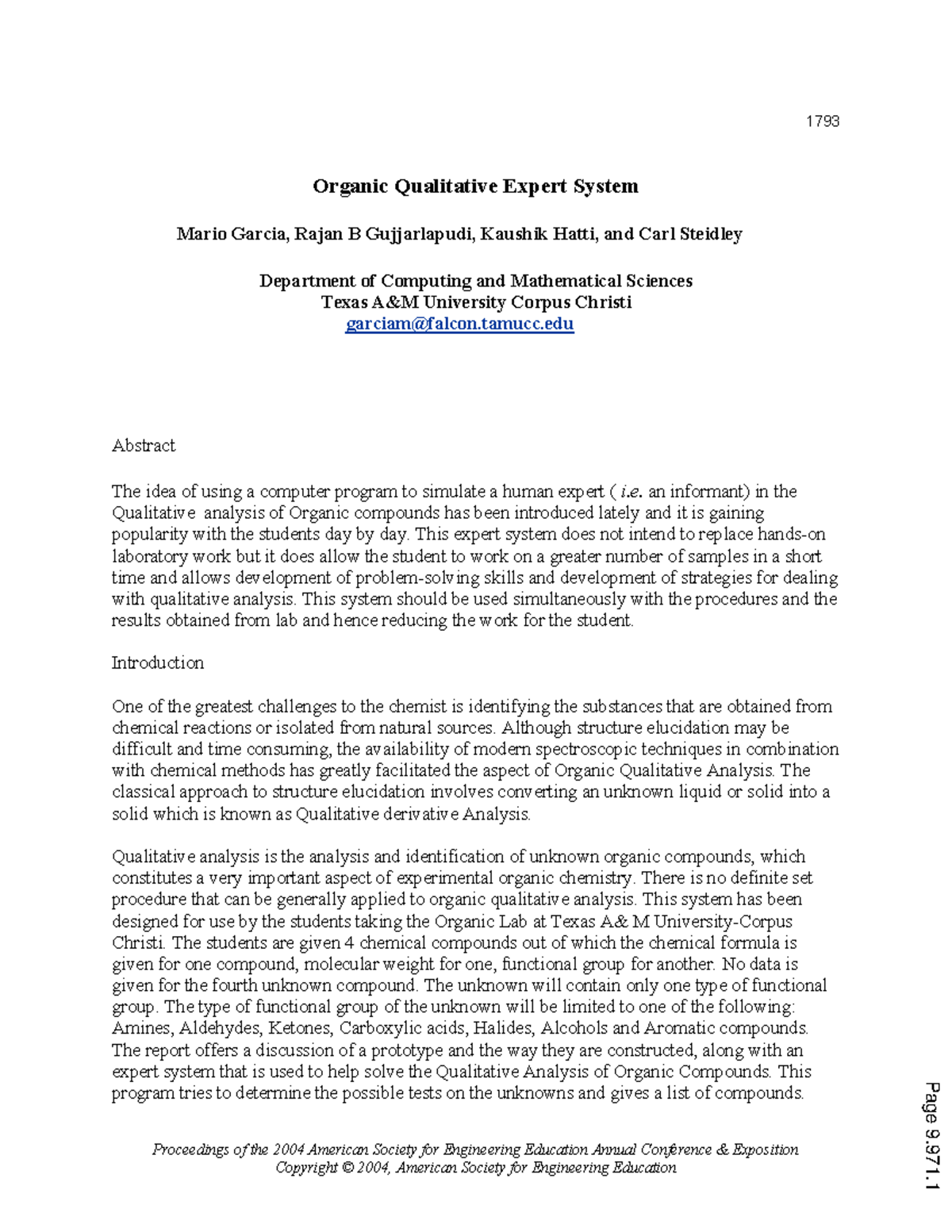 Organic qualitative analysis expert system - - Studocu