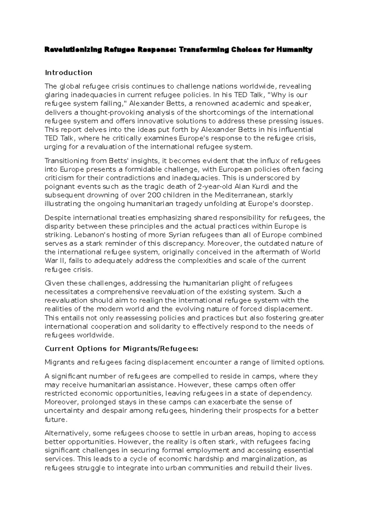 Alexander Betts - Revolutionizing Refugee Response: Transforming ...