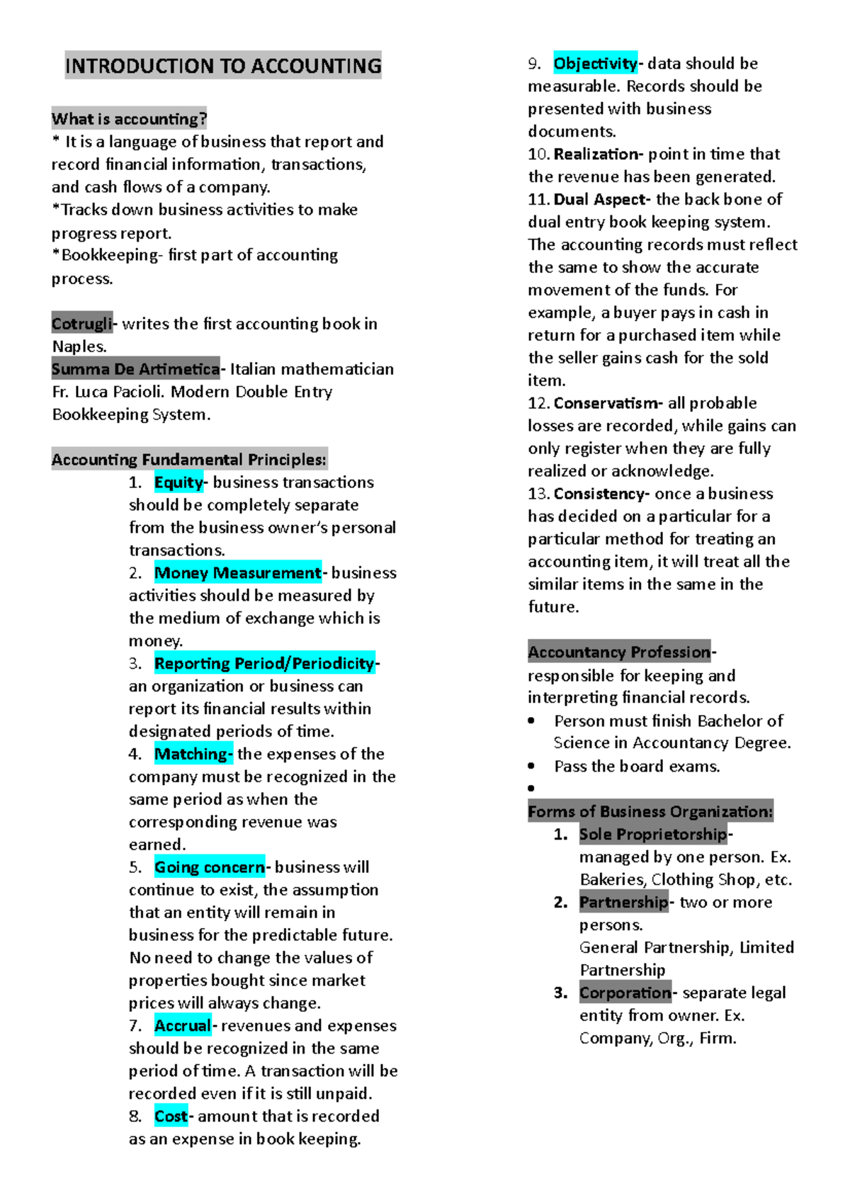 Introduction TO Accounting - INTRODUCTION TO ACCOUNTING What is ...