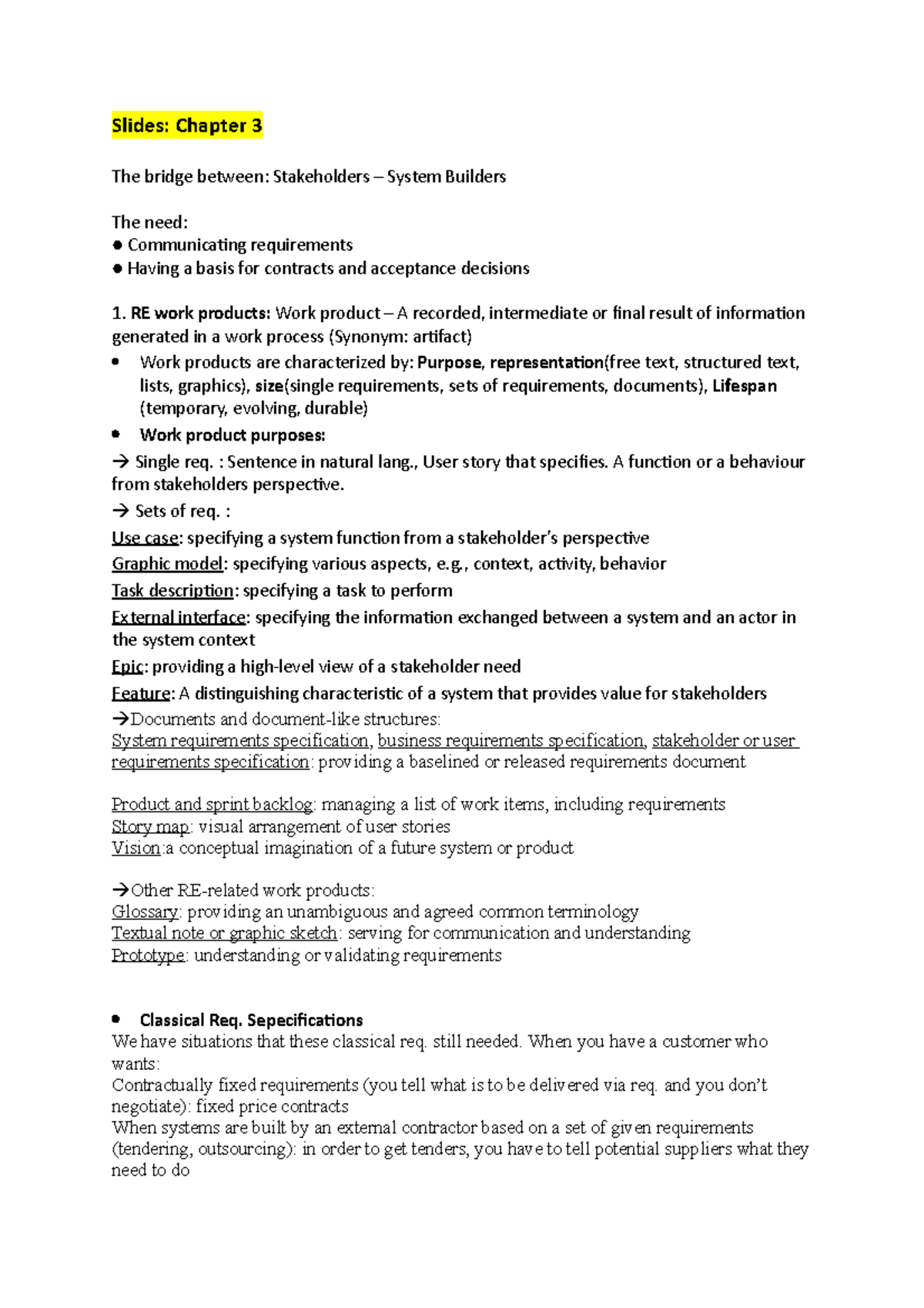 RE-Notes - re notes - Slides: Chapter 3 The bridge between ...