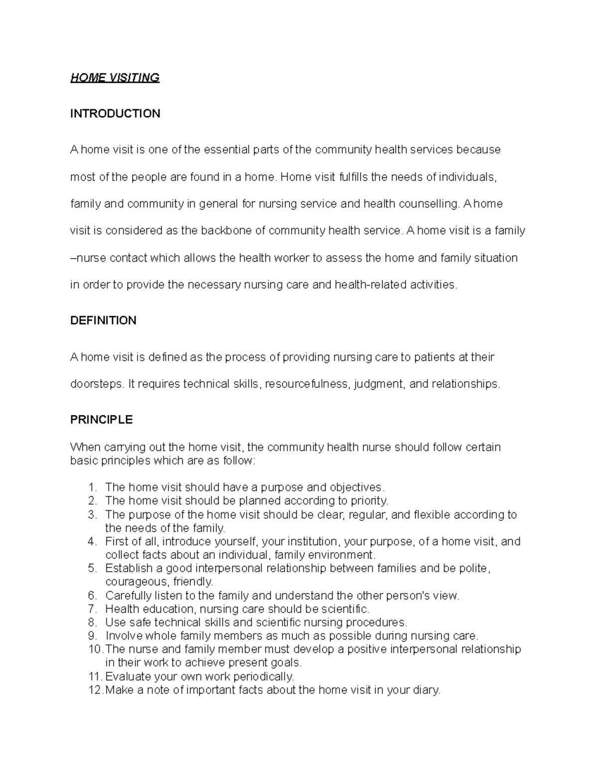 1. HOME Visiting - This will help in your nursing journey! - HOME ...