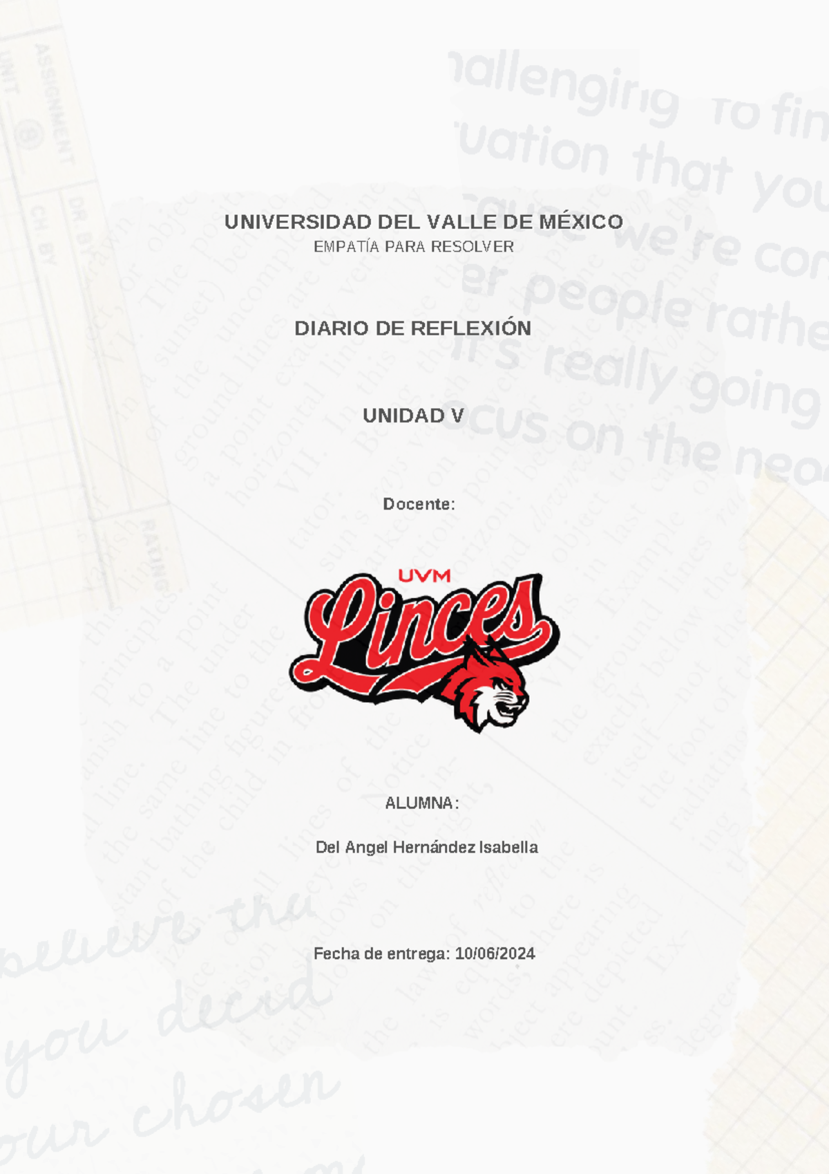 Diario DE ReflexióN-3 - Empatia para resolver - UNIVERSIDAD DEL VALLE DE MÉXICOUNIVERSIDAD DEL ...