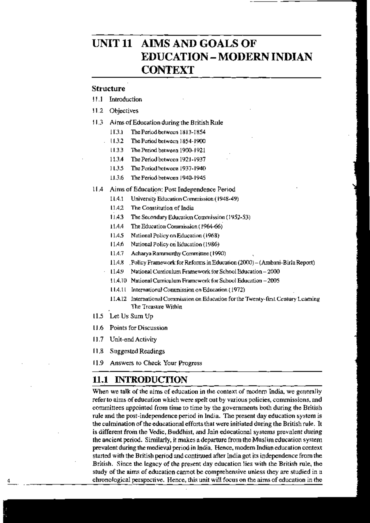 Unit-11 - Homework - ####### UNIT 11 AIMS AND GOALS OF EDUCATION ...