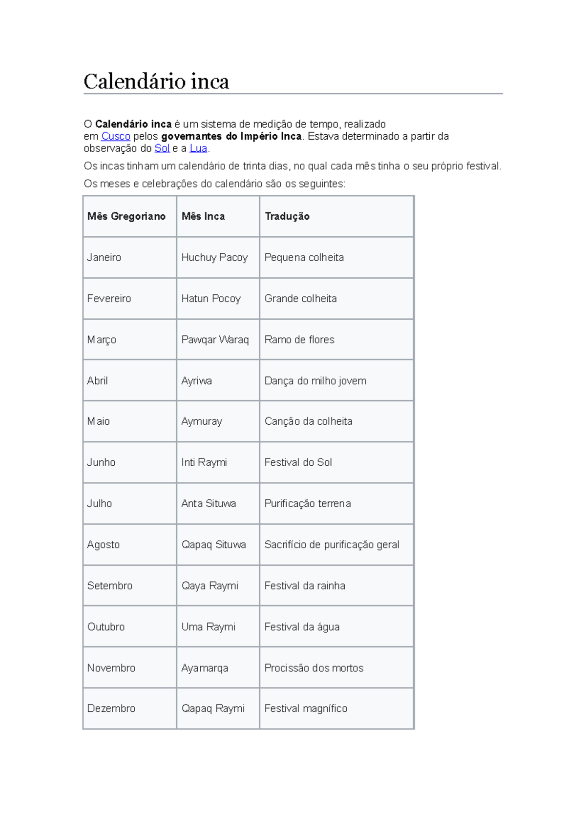 Calendário inca - inca - Calendário inca O em Calendário inca Cusco ...