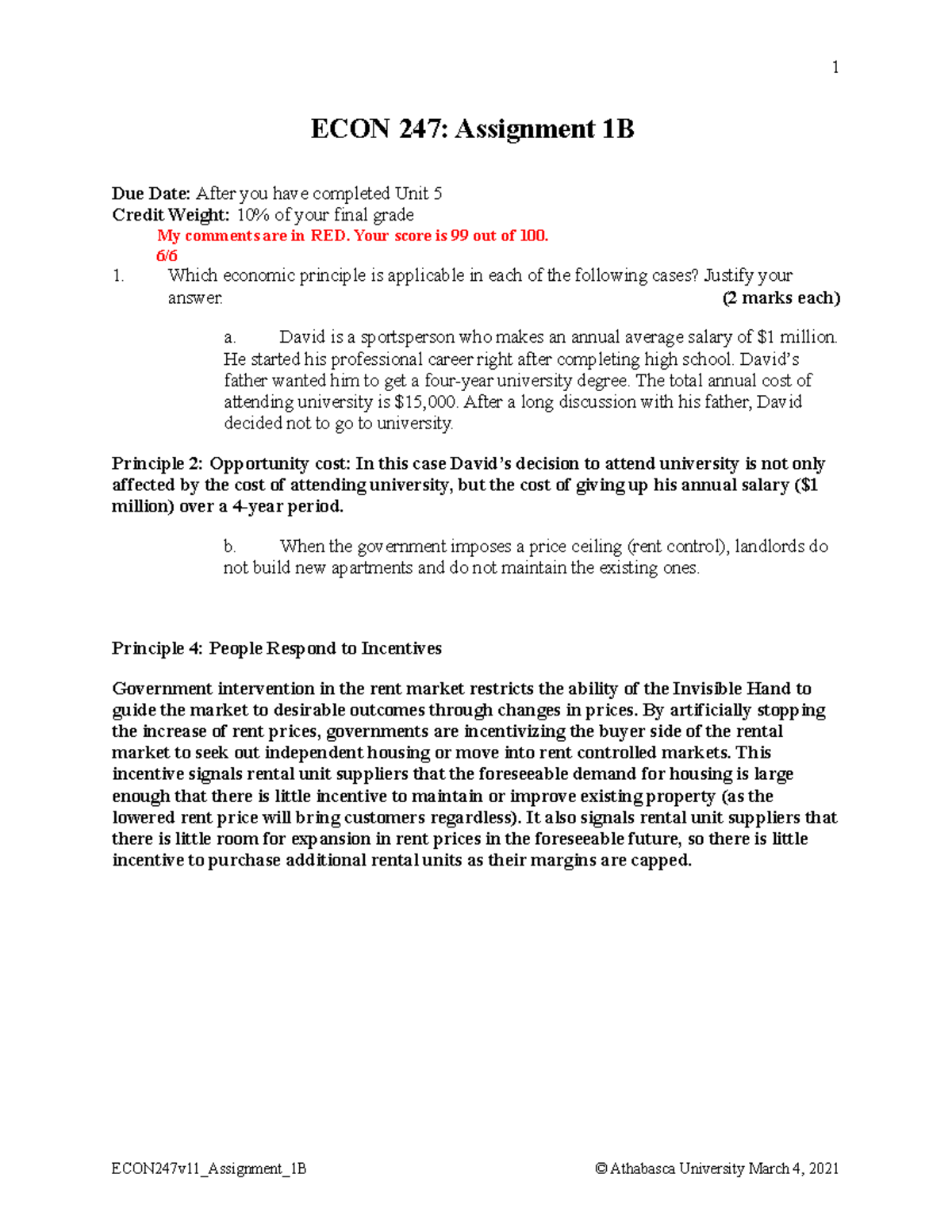 ECON 247v11 Assignment 1B (Graded) - ECON 247: Assignment 1B Due Date: After you have completed ...