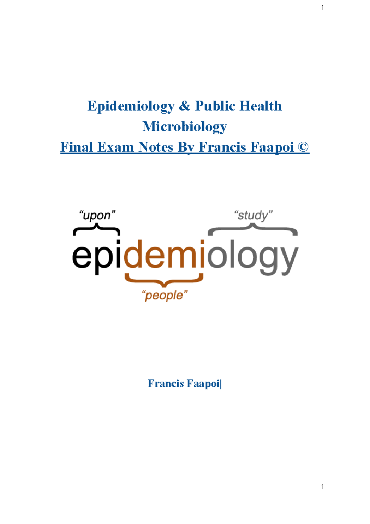 Epidemiology and Public Health Microbiology - Epidemiology & Public ...