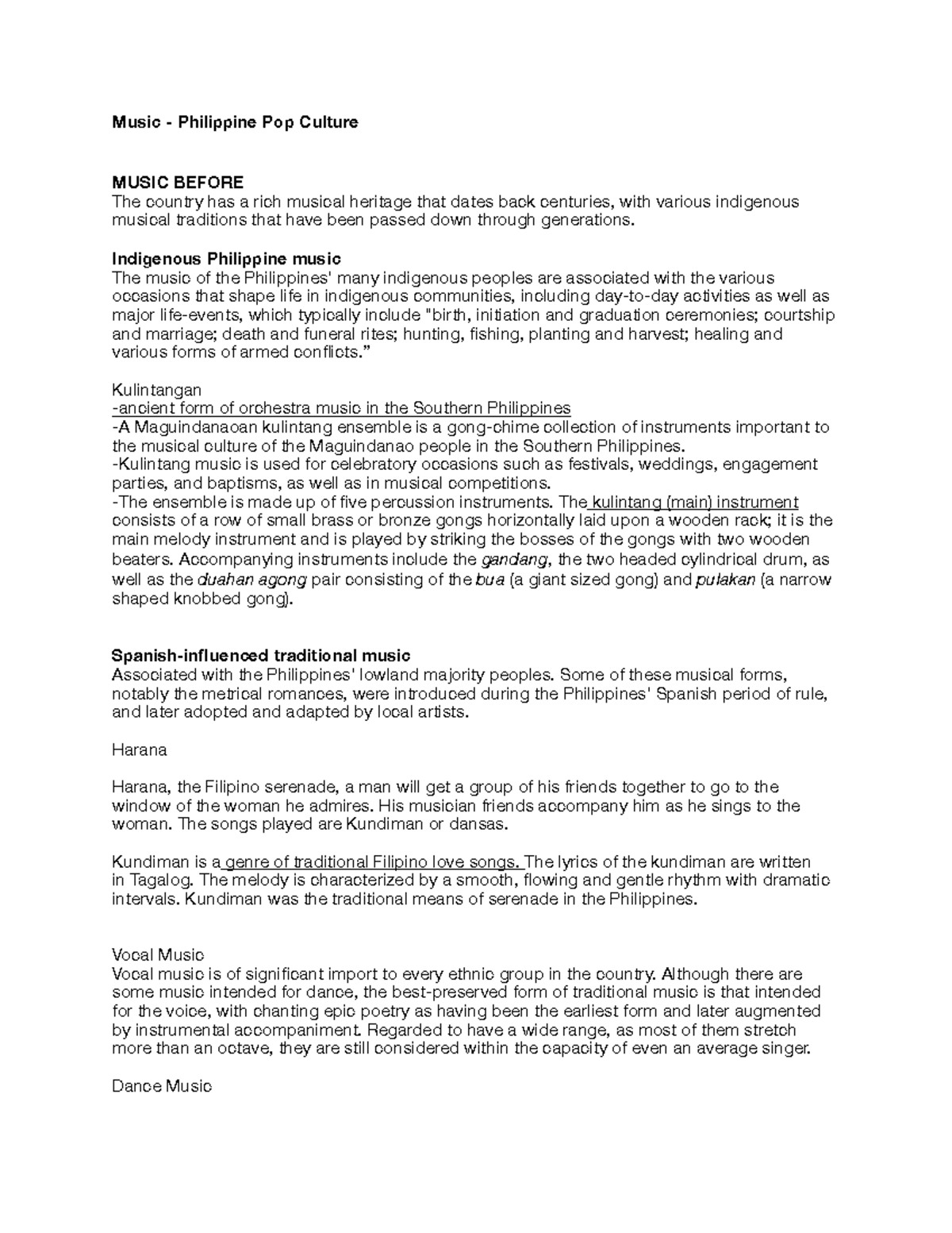 Pop Culture Music Report - Music - Philippine Pop Culture MUSIC BEFORE ...