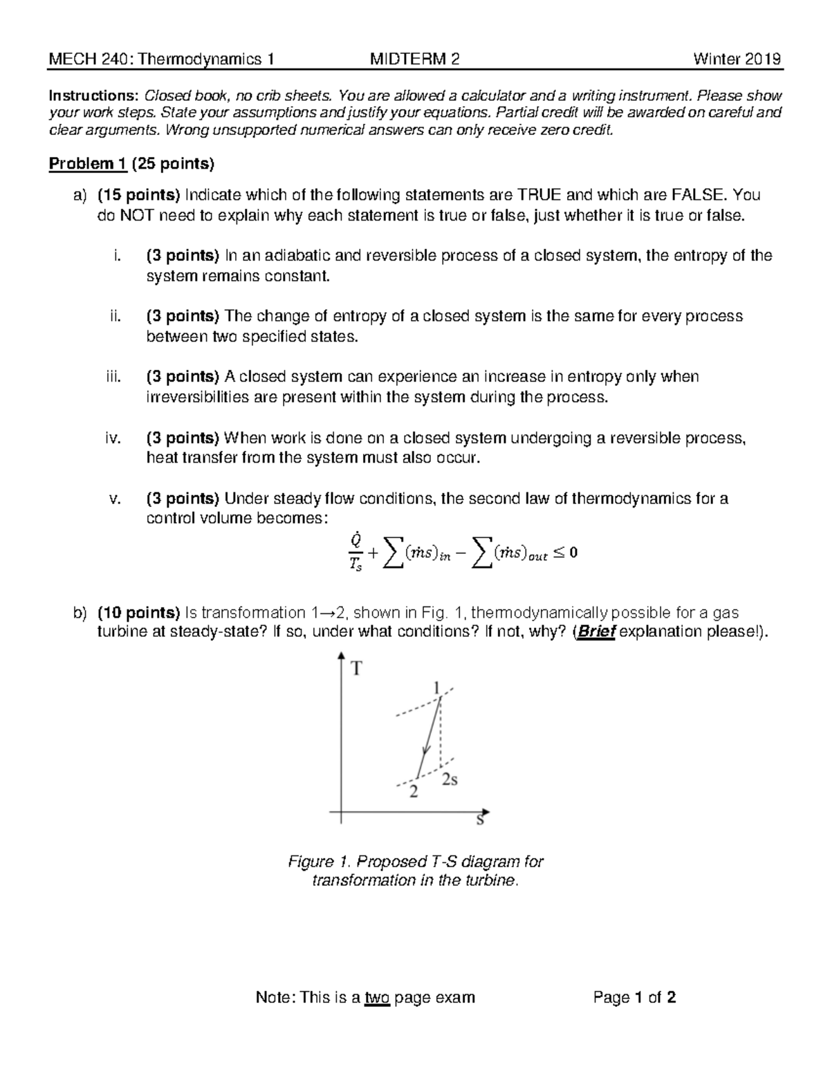 MECH240 Mid2 2021 equation sheet with all formulas - MECH 240 ...