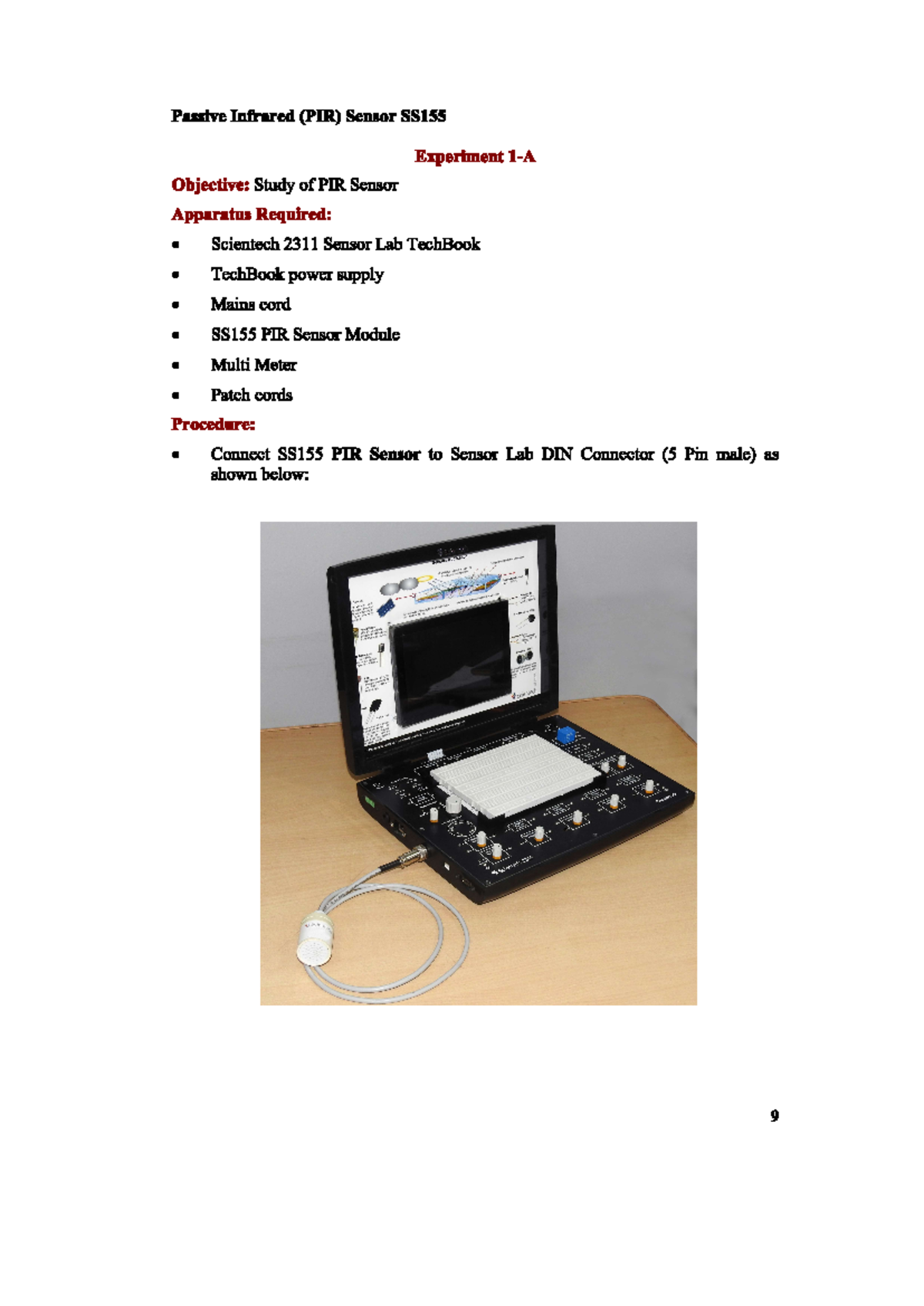 Study OF PIR Sensor - Passive Infrared (PIR) Sensor SS155 Experiment ...