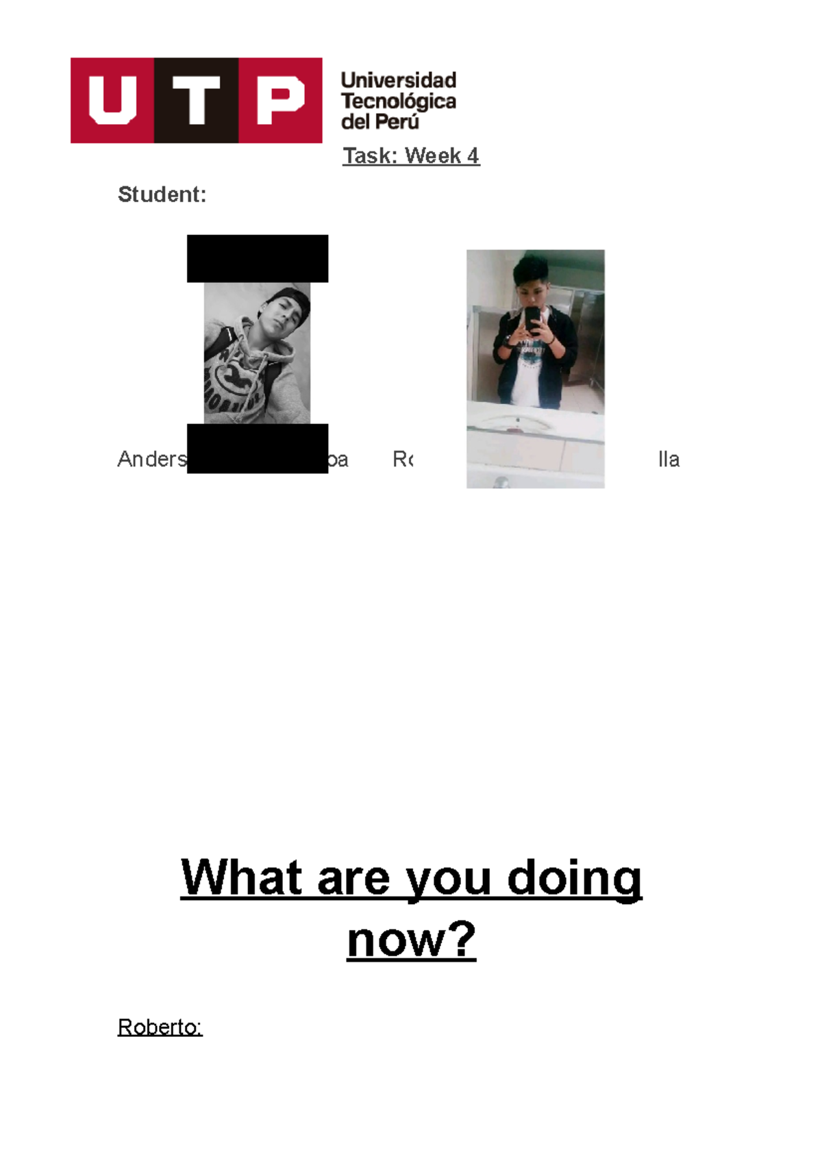 Ingles II TASK WEEK 4 - Ninguna - Task: Week 4 Student: Anderson ...