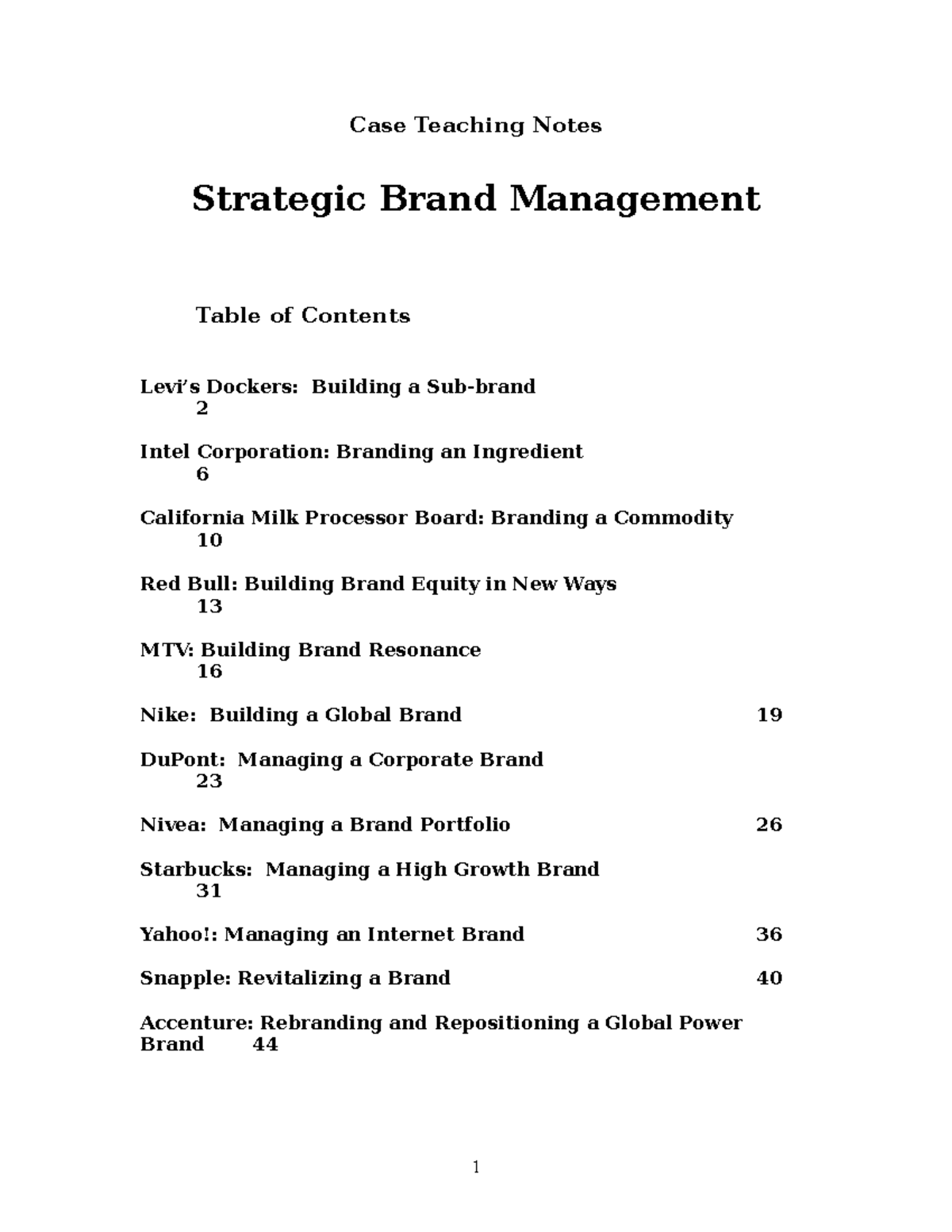 Case notes of Strategic Brand Management Kavin Lane Keller - Case ...