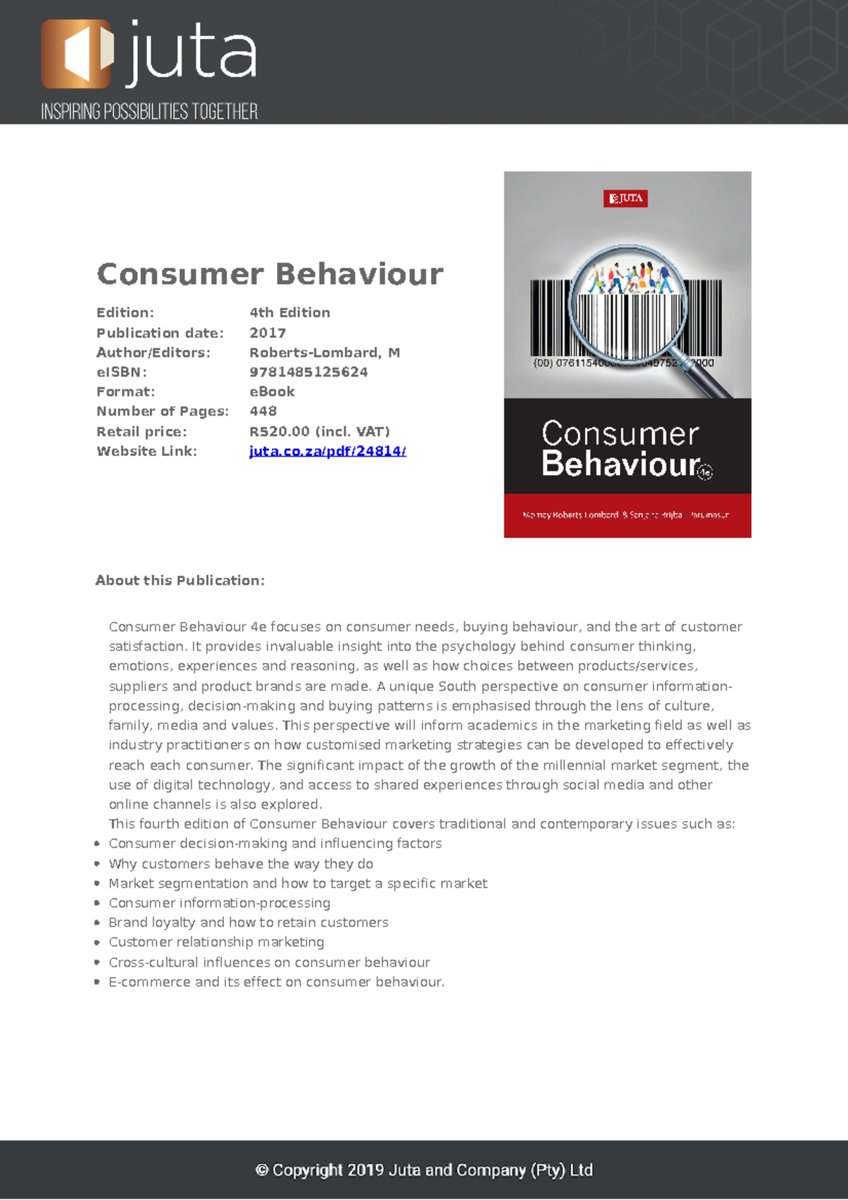 Pdf - NOTES - Consumer Behaviour Edition: 4th Edition Publication date ...