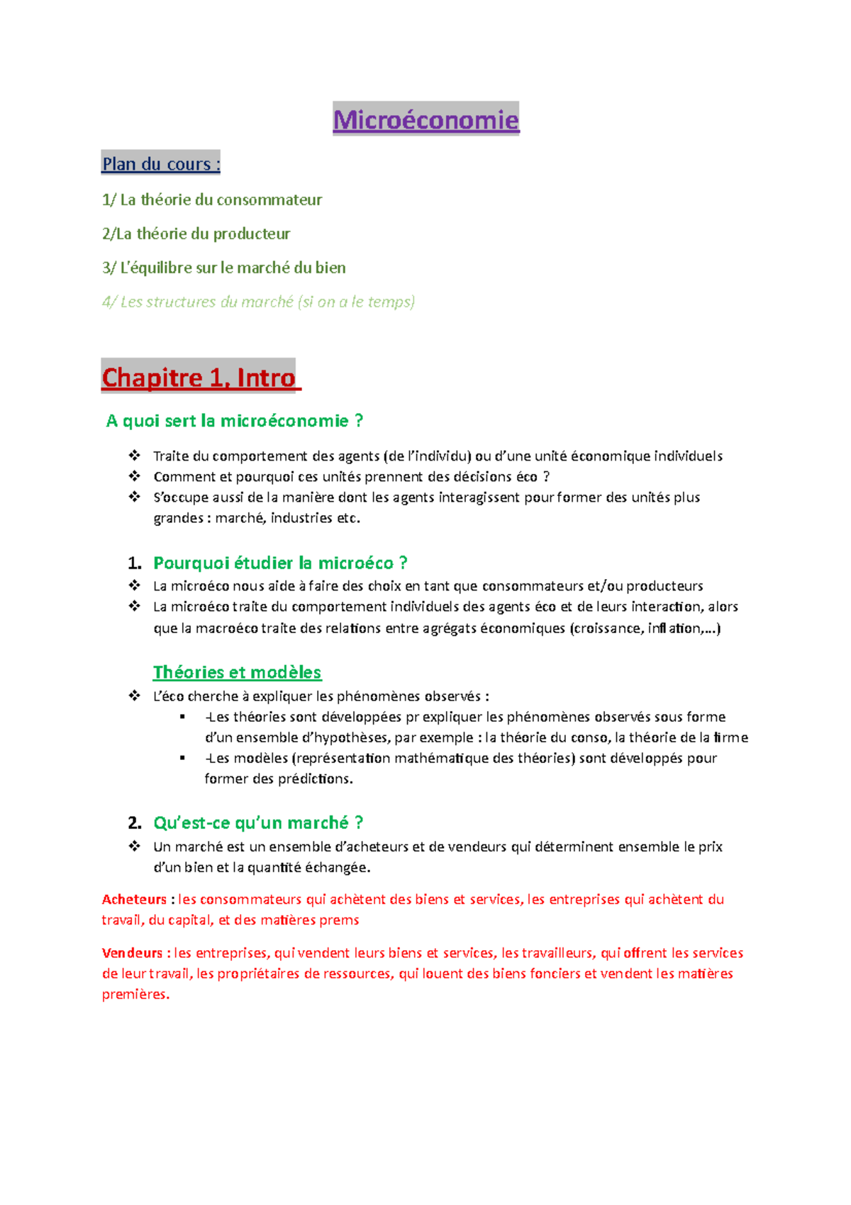 Microéco 1p - MIASHS L1 Hichri - Microéconomie Plan du cours : 1/ La ...