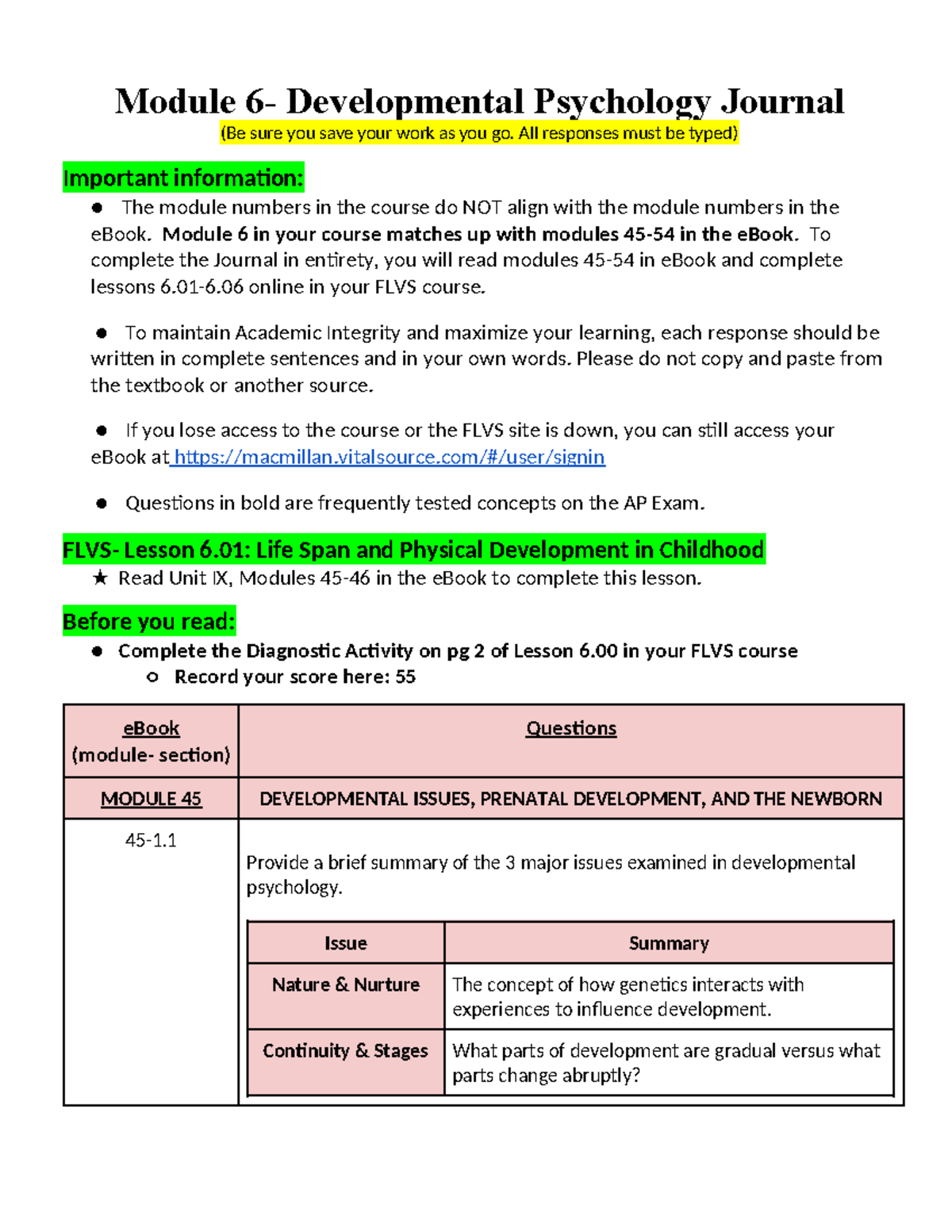 Module 6 Journal - FLVS AP Psych notes (22/23 Ver) I scored a 5 with ...