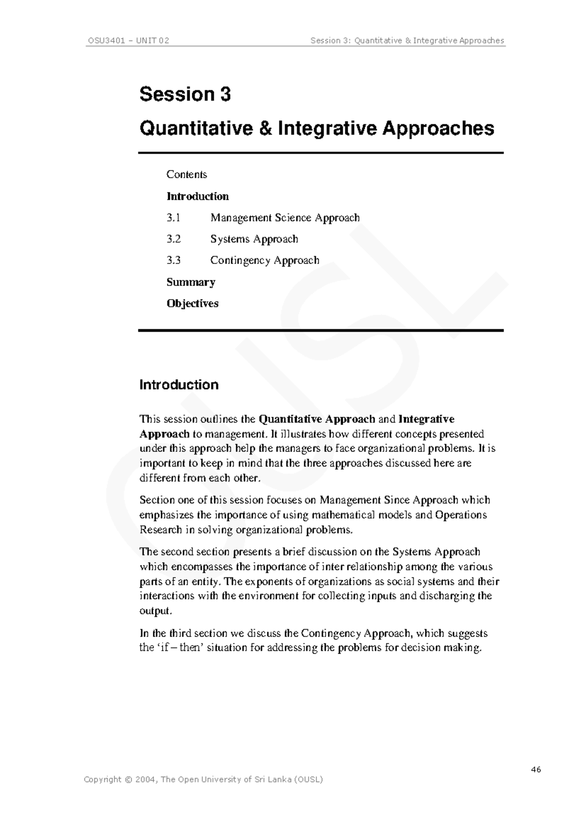 Qt & Integrative Approaches - 46 Session 3 Quantitative & Integrative ...