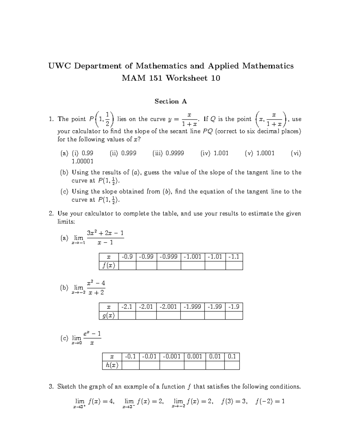 Worksheet 10 2023 - Practice material to prepare for tests and exams ...