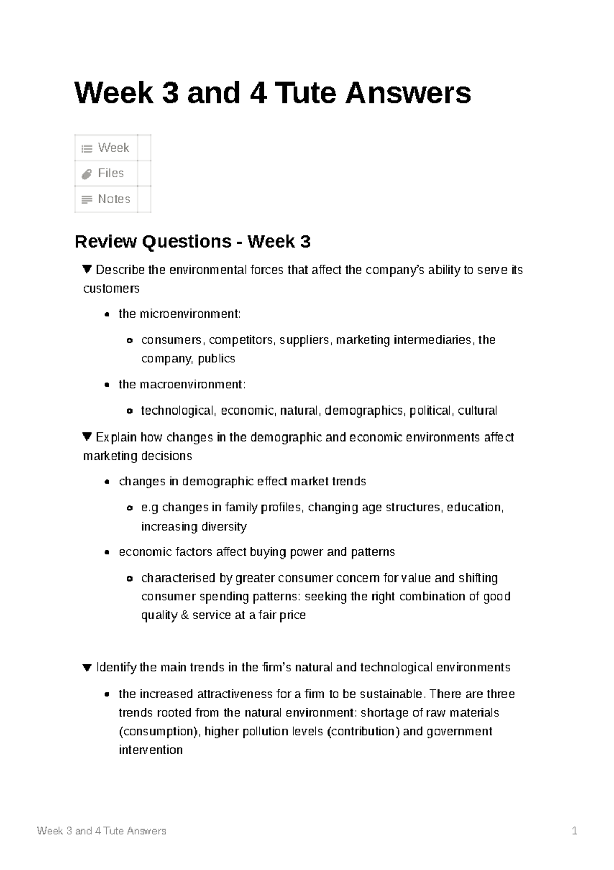 Week 3 and 4 Tute Answers - Week 3 and 4 Tute Answers 1 Week 3 and 4 Tute Answers Week Files ...