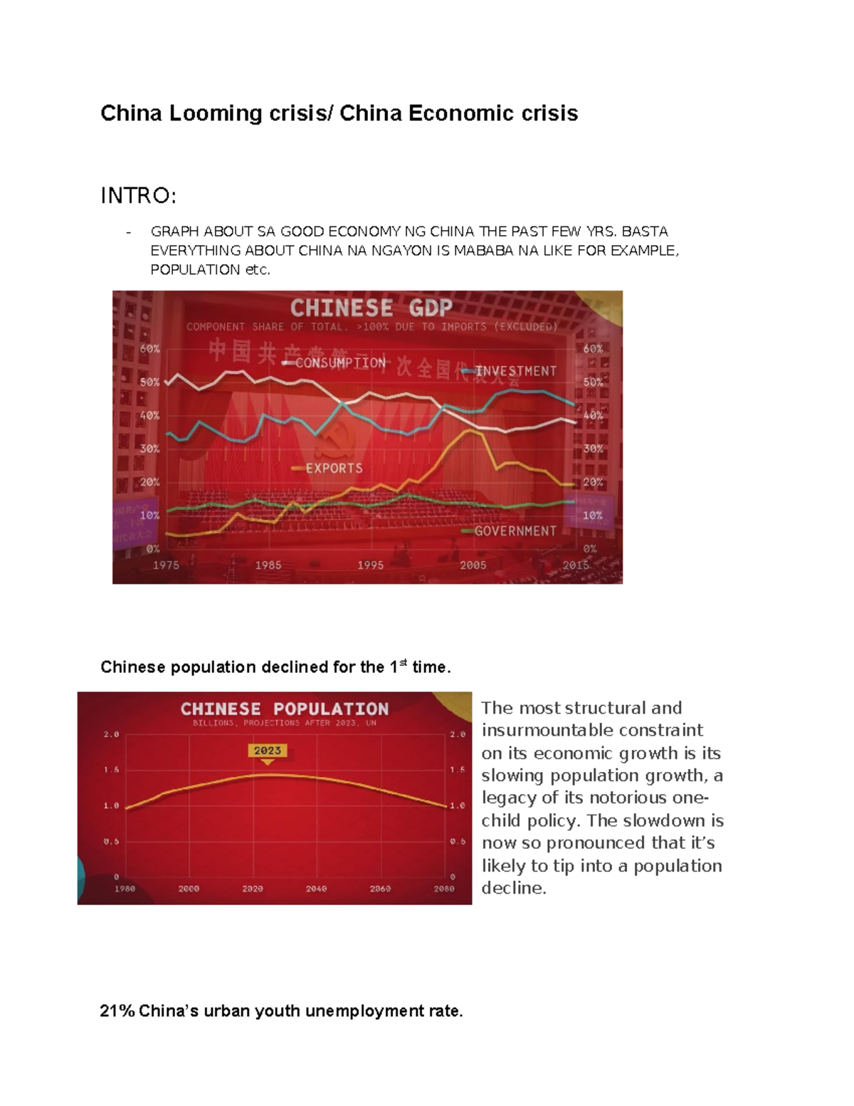 China Looming crisis - Notes - China Looming crisis/ China Economic ...