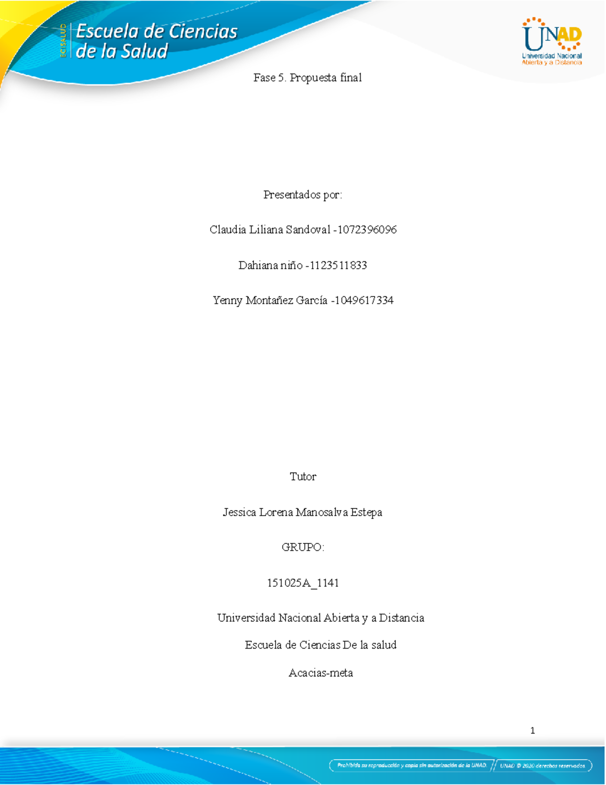 Fase 5 Propuesta final. - Fase 5. Propuesta final Presentados por ...