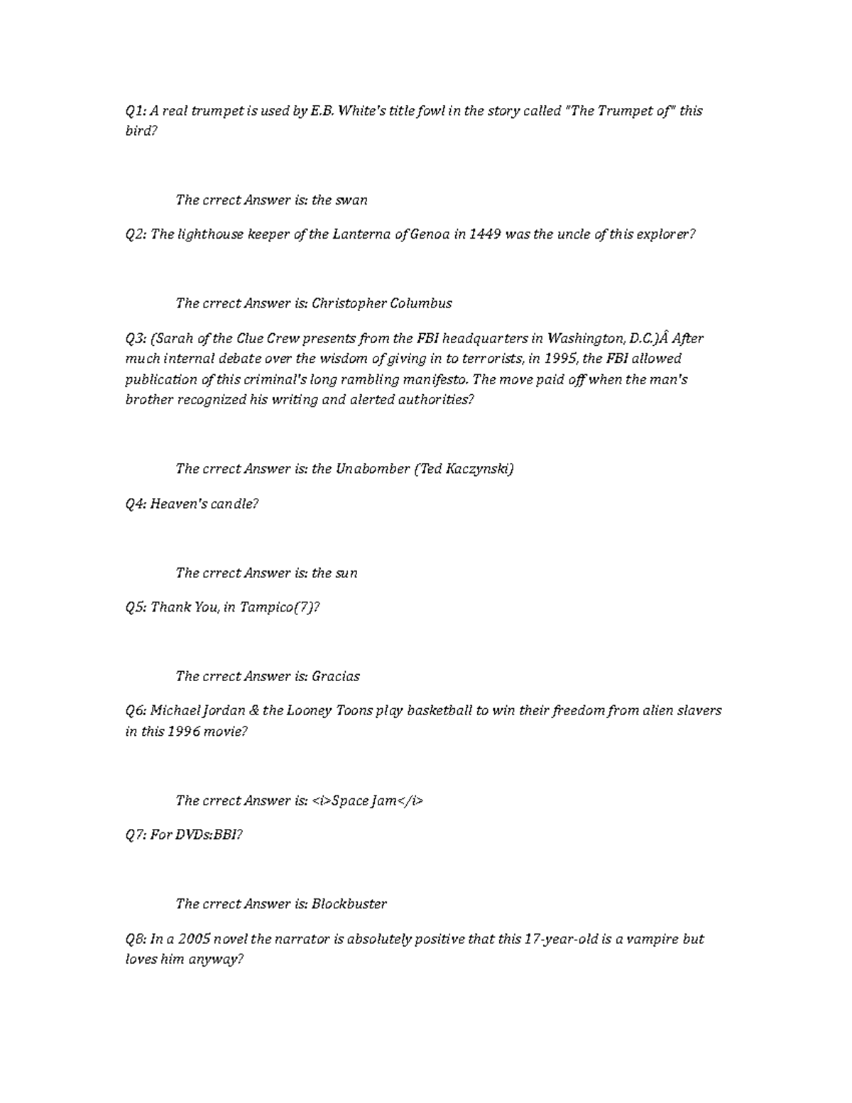 2 Summary for LPRD - tenth - Q1: A real trumpet is used by E. White's ...