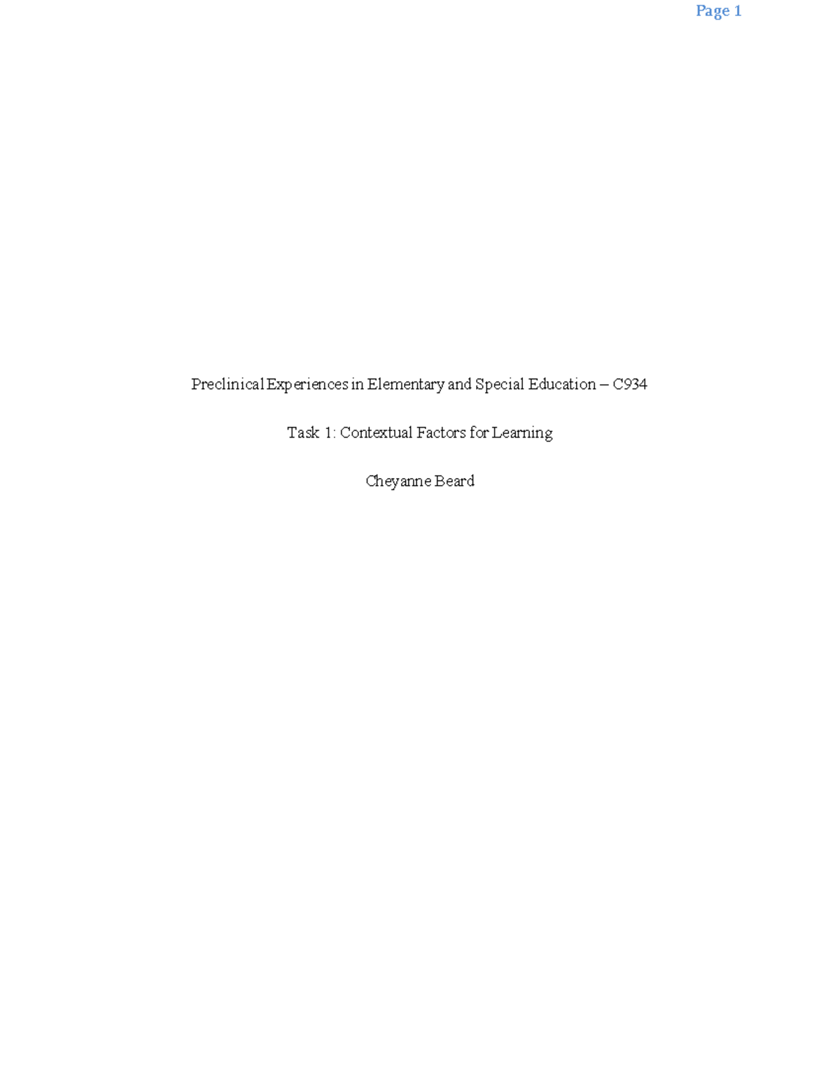 C934 Task 1 - Objective Assessment for Task 1 example. - Preclinical ...