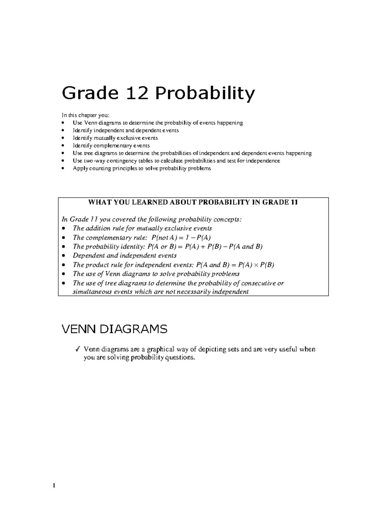 Grade 12 Probability - Studocu